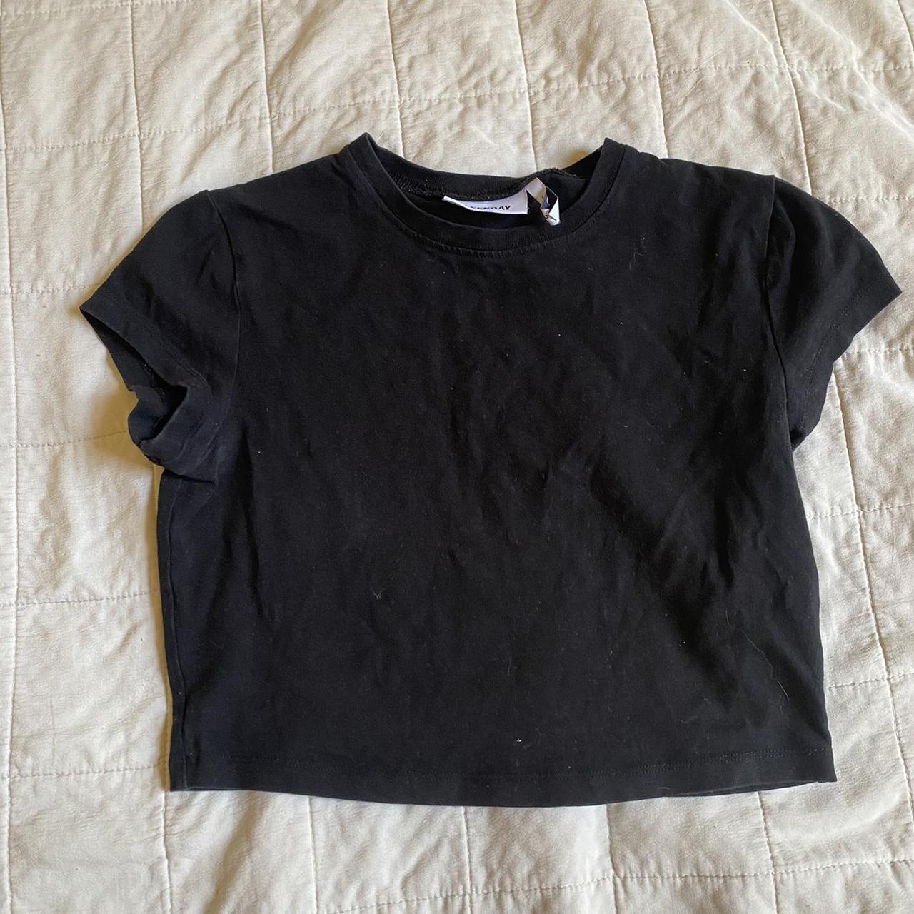 Black Weekday crop top size medium #weekday #black... - Depop