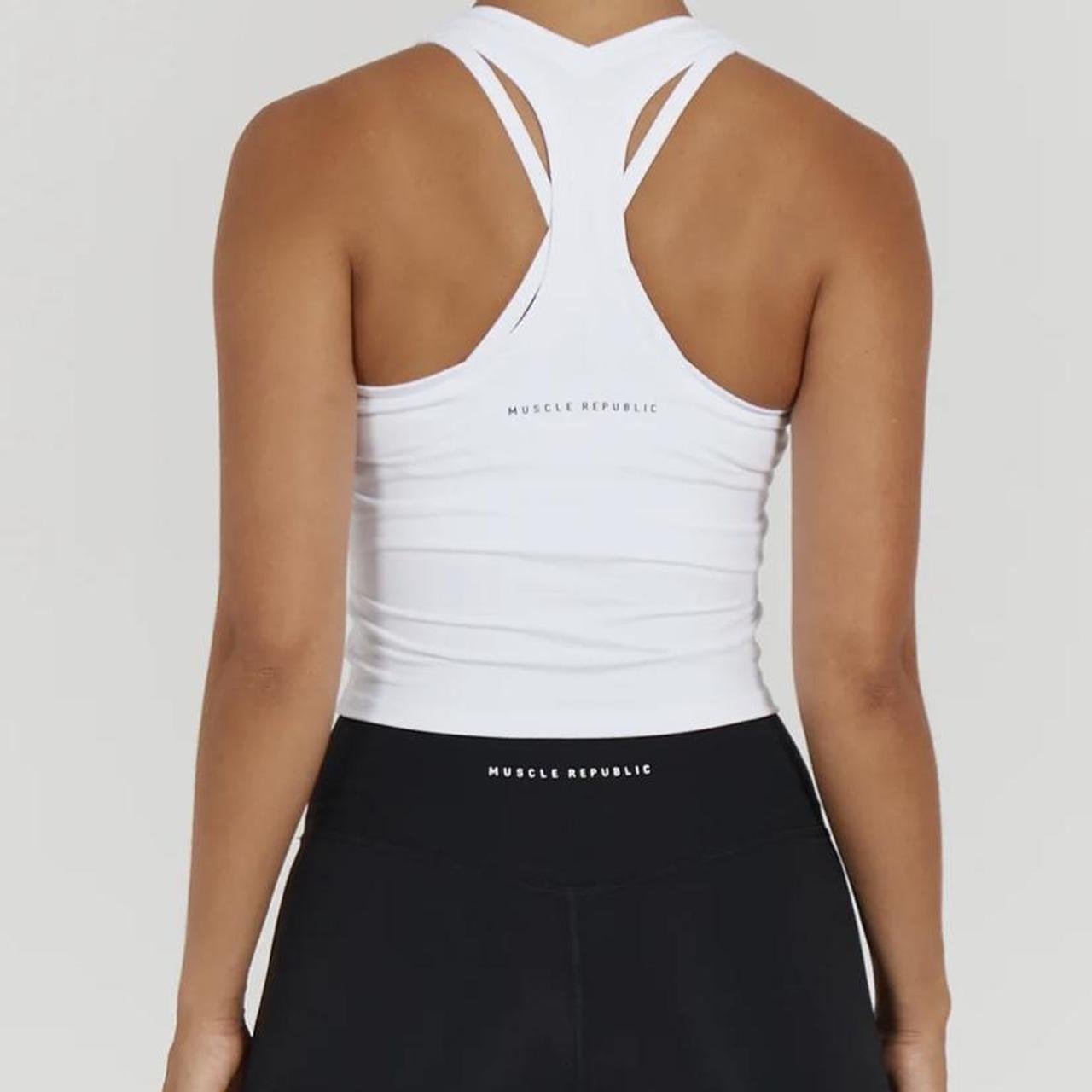 Muscle republic luxe midriff tank- medium- arctic... - Depop