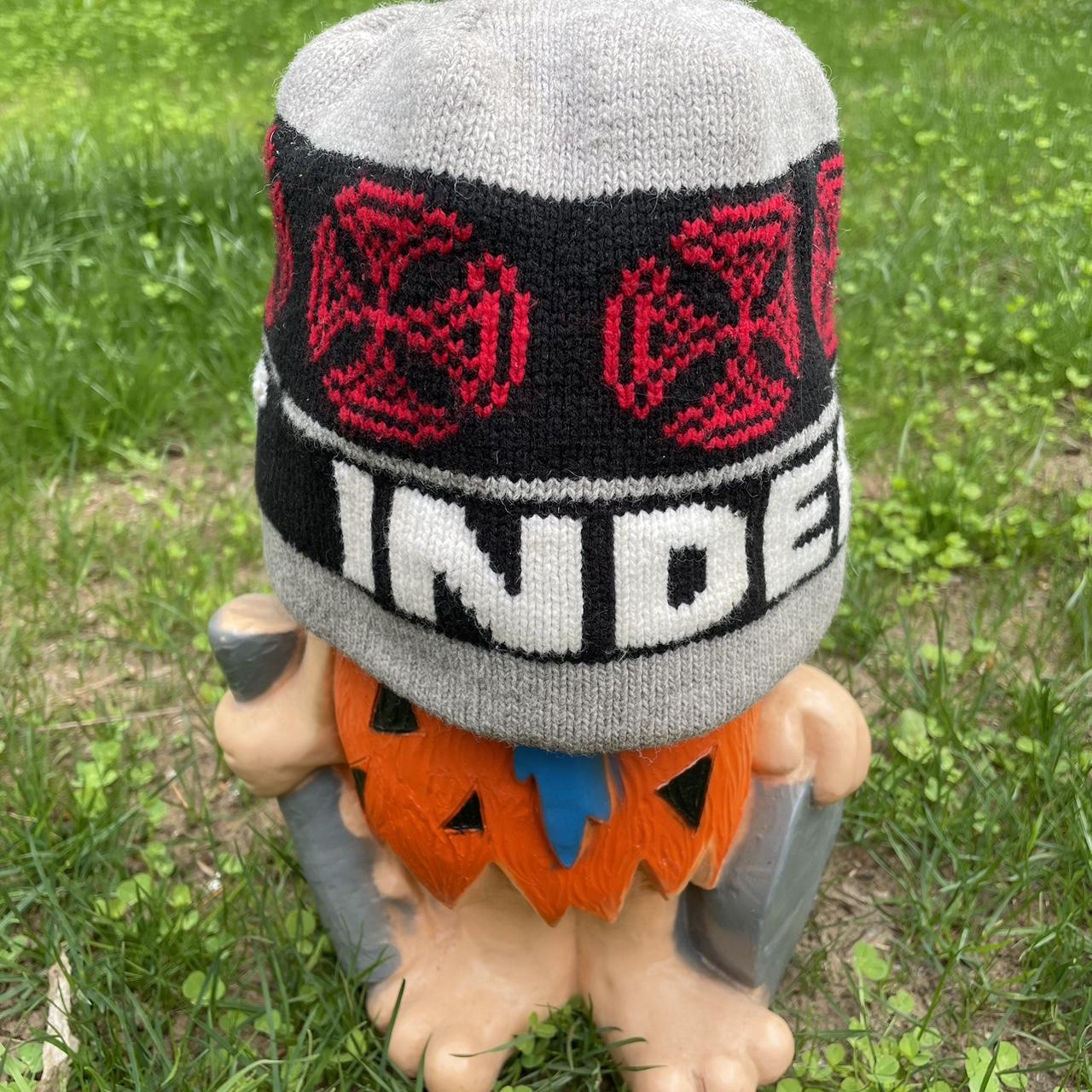 Vintage INDEPENDENT trucks beanie One small hole... - Depop