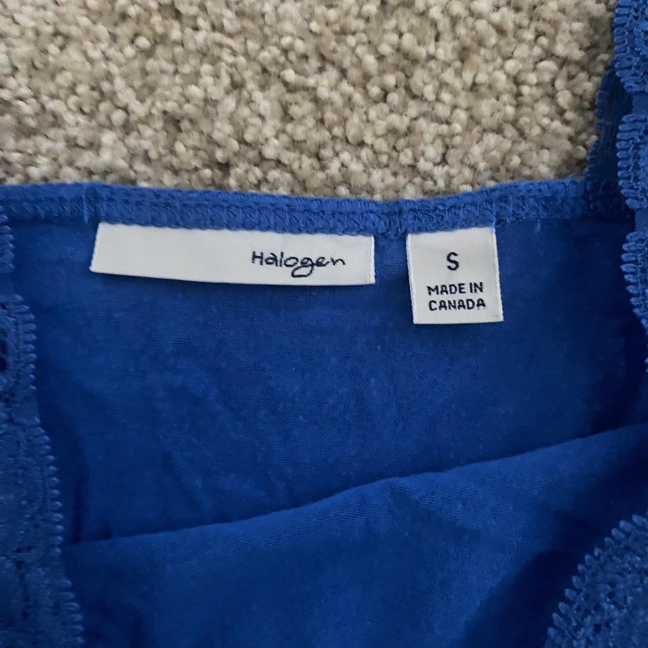Halogen royal blue lace cami Cotton fabric Size... - Depop