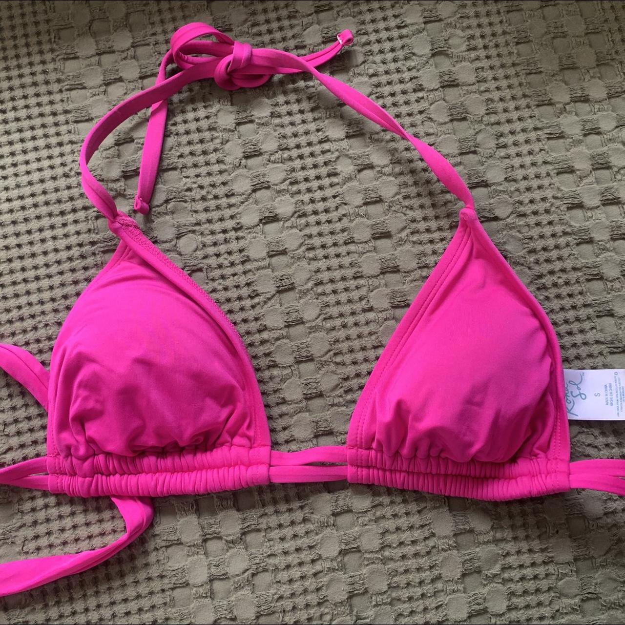 Hot pink string bikini top. Fits S-M - Depop