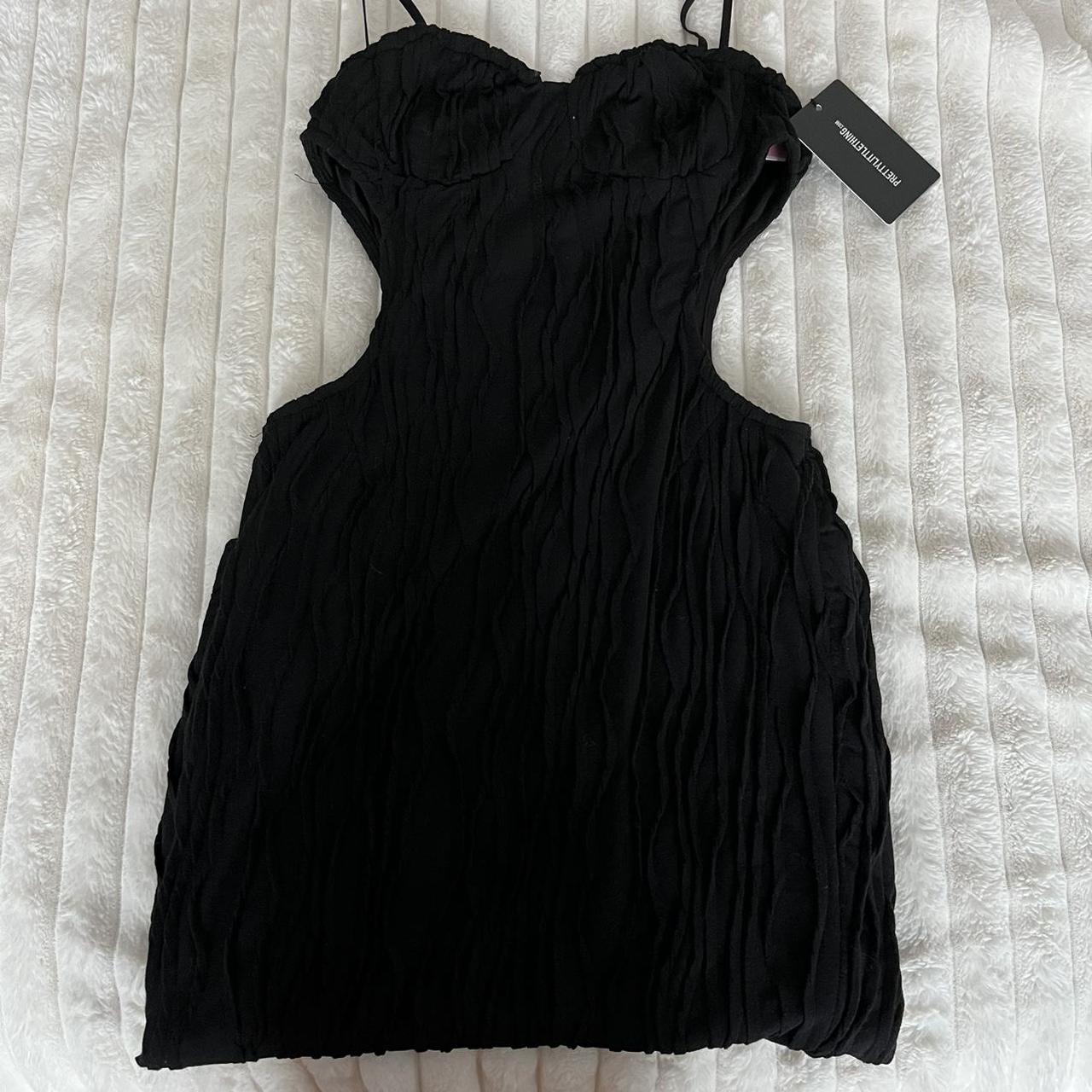 Black midi dress Cut out side & split leg (back)... - Depop