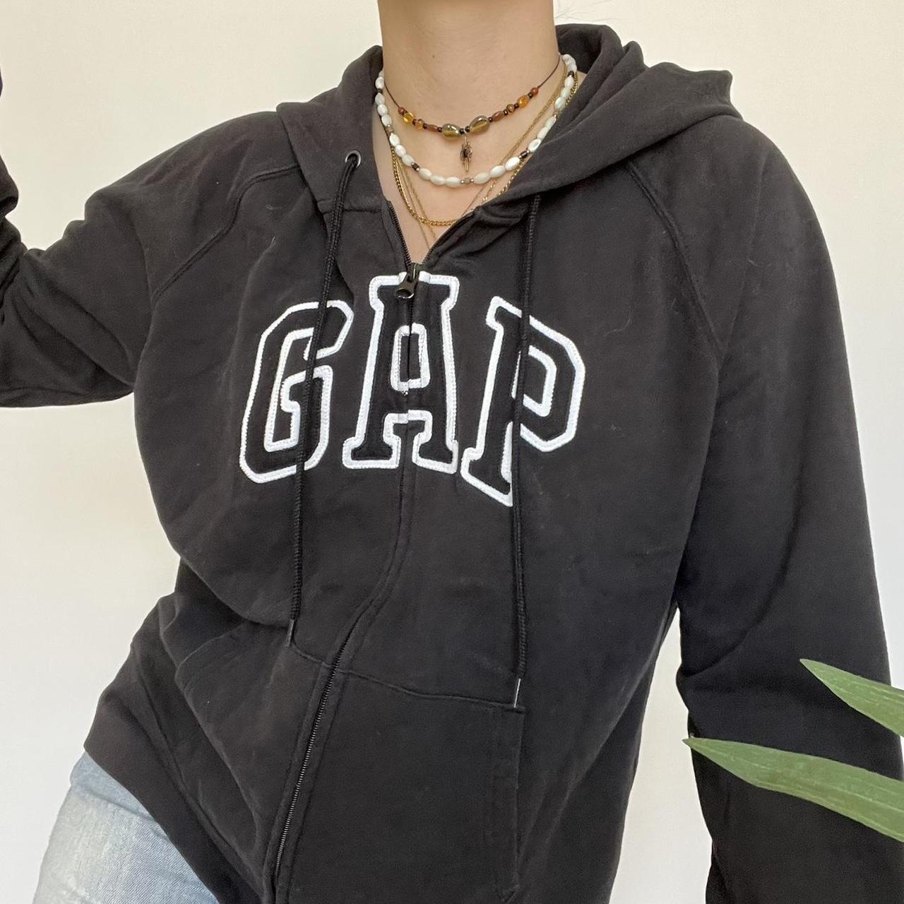 y2k black Gap Zip Up Jacket condition: great! no... - Depop