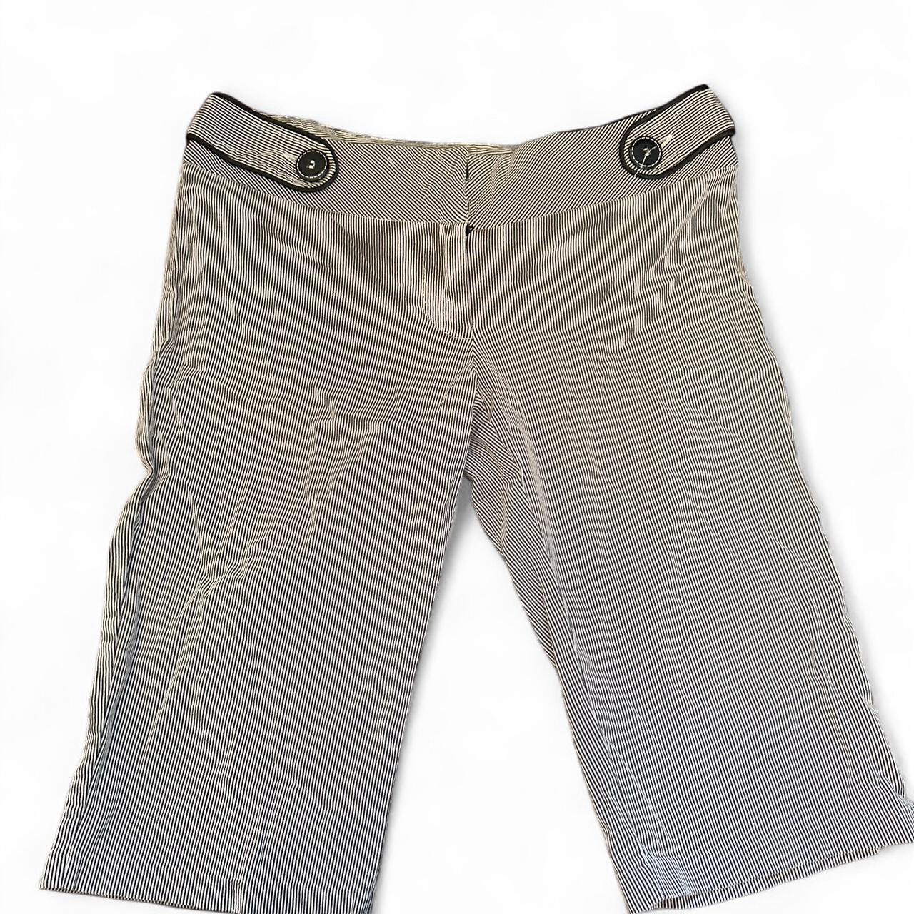 Candies vintage striped black and white capri pants... | Depop