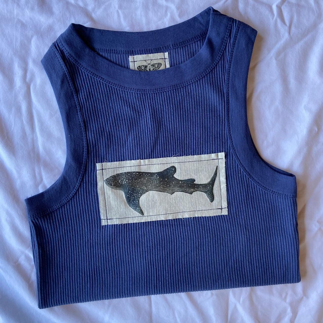 PRINTED WHALE SHARK PATCH TANK TOP🐋🤍 -gorgeous high... - Depop