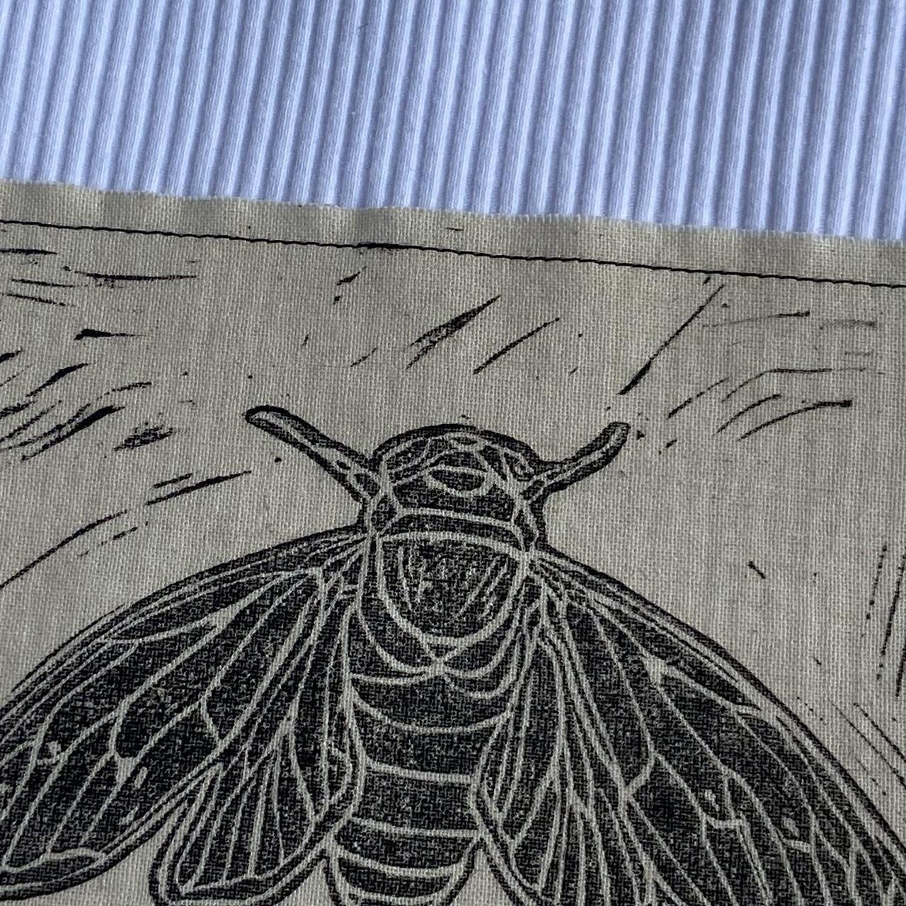 HAND PRINTED LINO CICADA PATCH TANK TOP 🪲 -gorgeous... - Depop