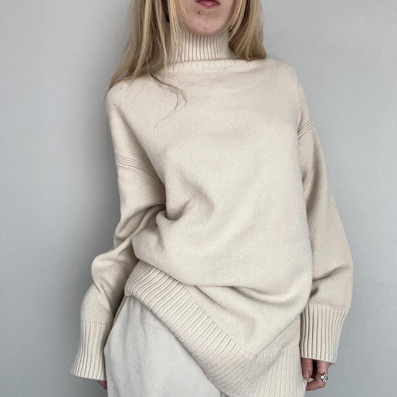 light heather tan ecru beige loose knit off the... - Depop