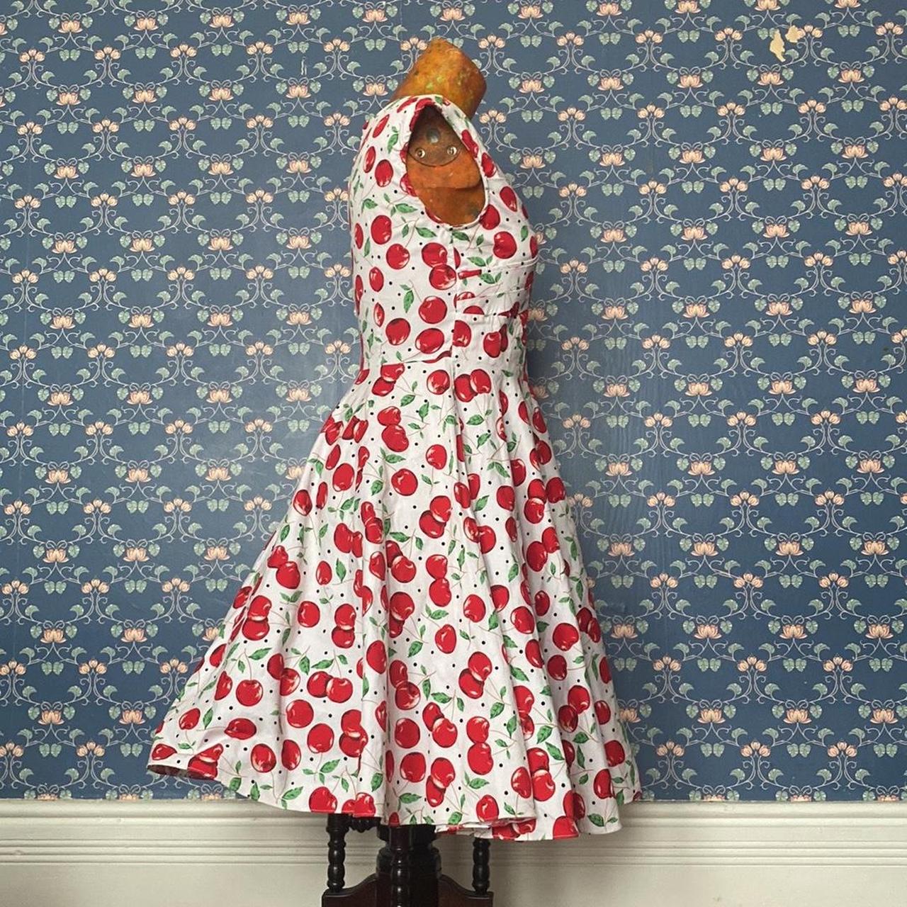 Maggie Tang cherry print swing dress Size Medium... - Depop