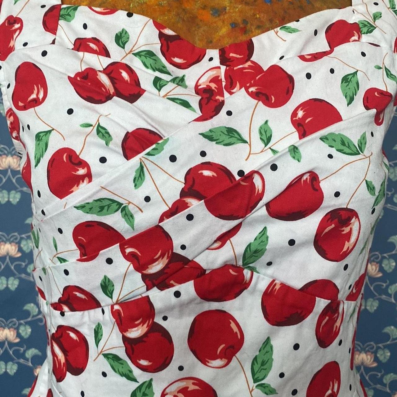 Maggie Tang cherry print swing dress Size Medium... - Depop