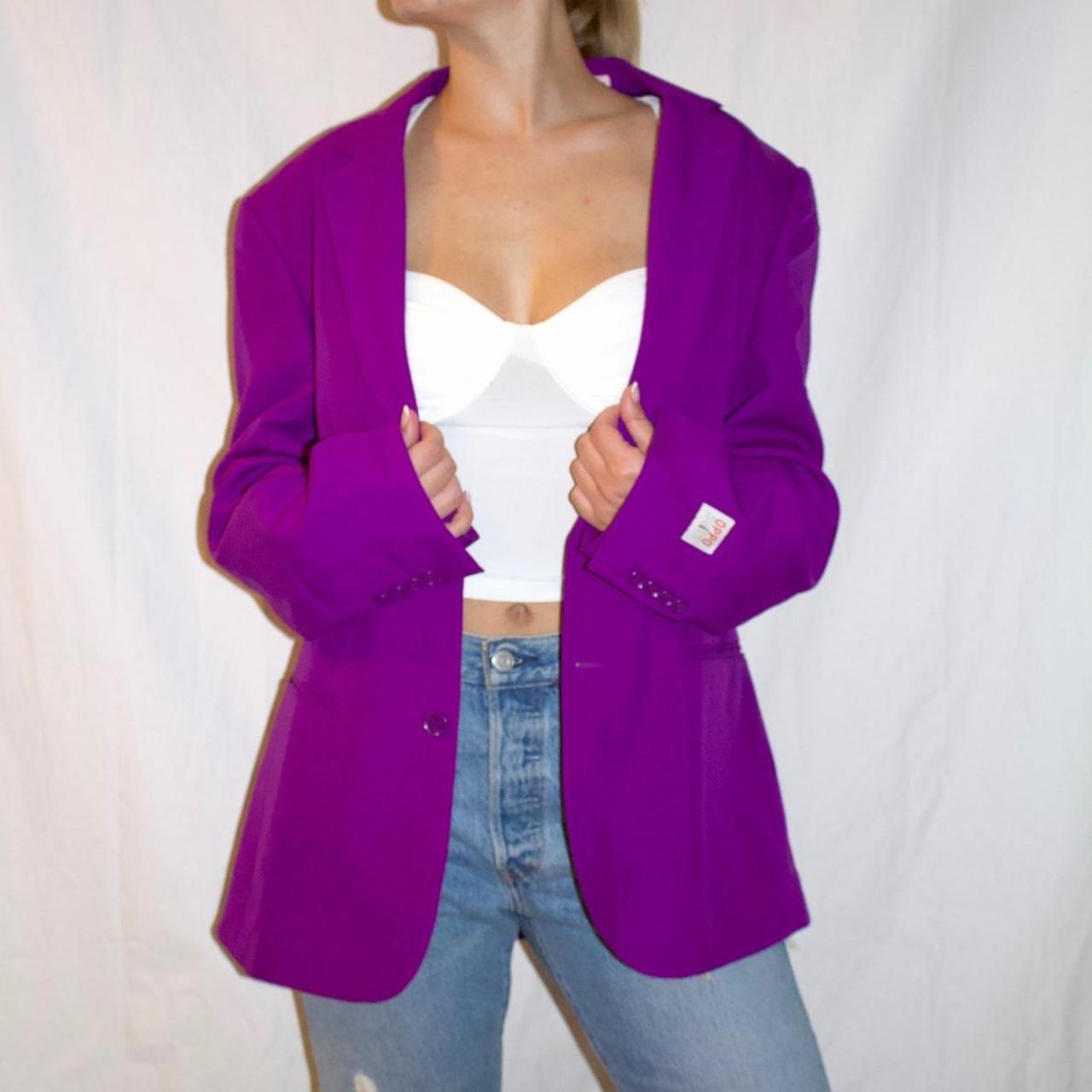 Royal Purple Blazer Oversized 80s Vibes Party Depop