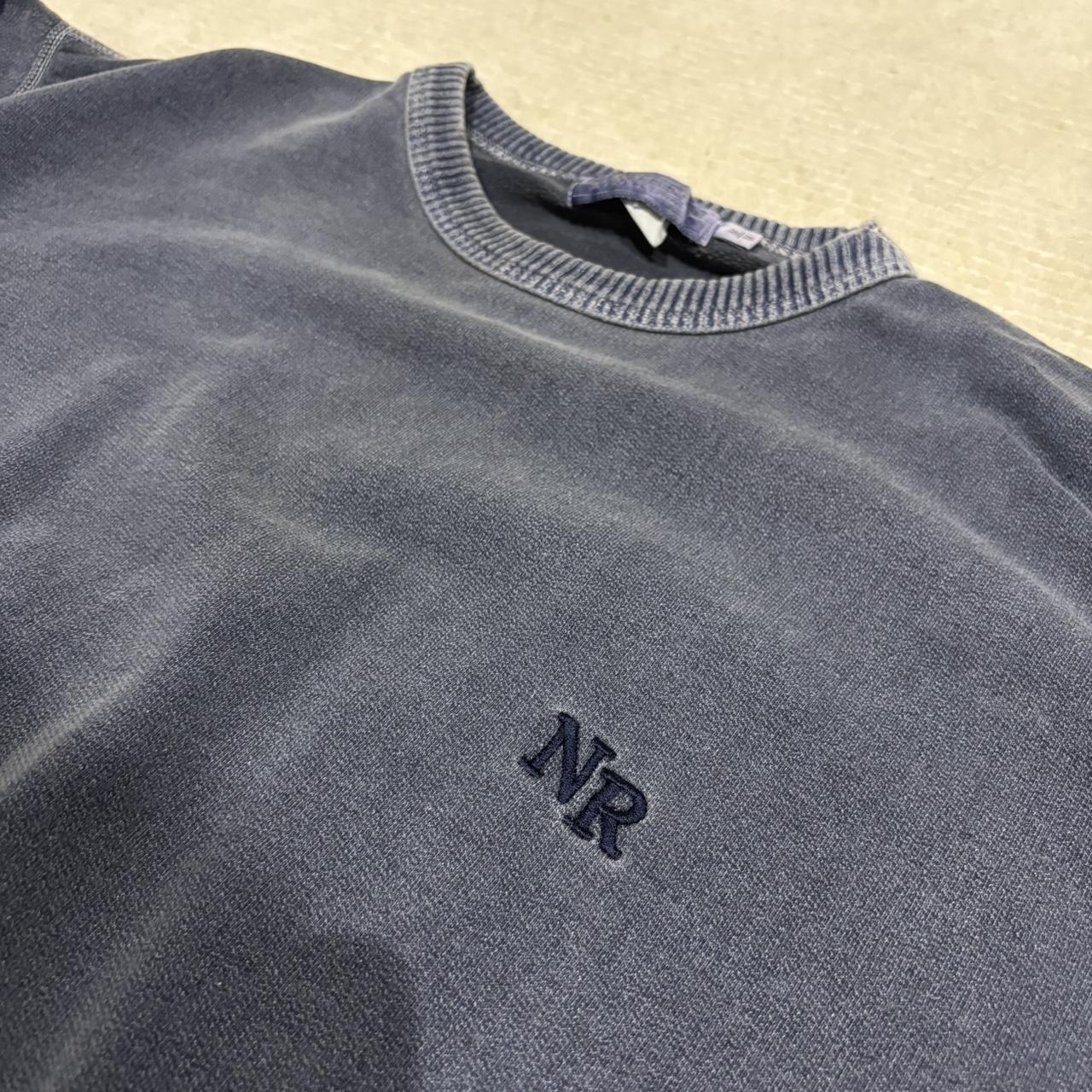 Vintage Stone washed Navy Blue Sweater Sweatshirt - Depop