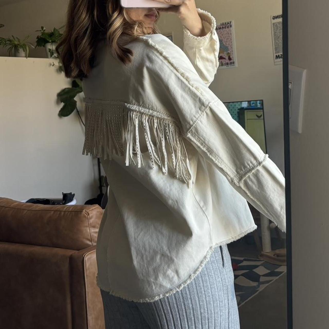 Zara fringe jacket Only worn a couple of times Send... - Depop