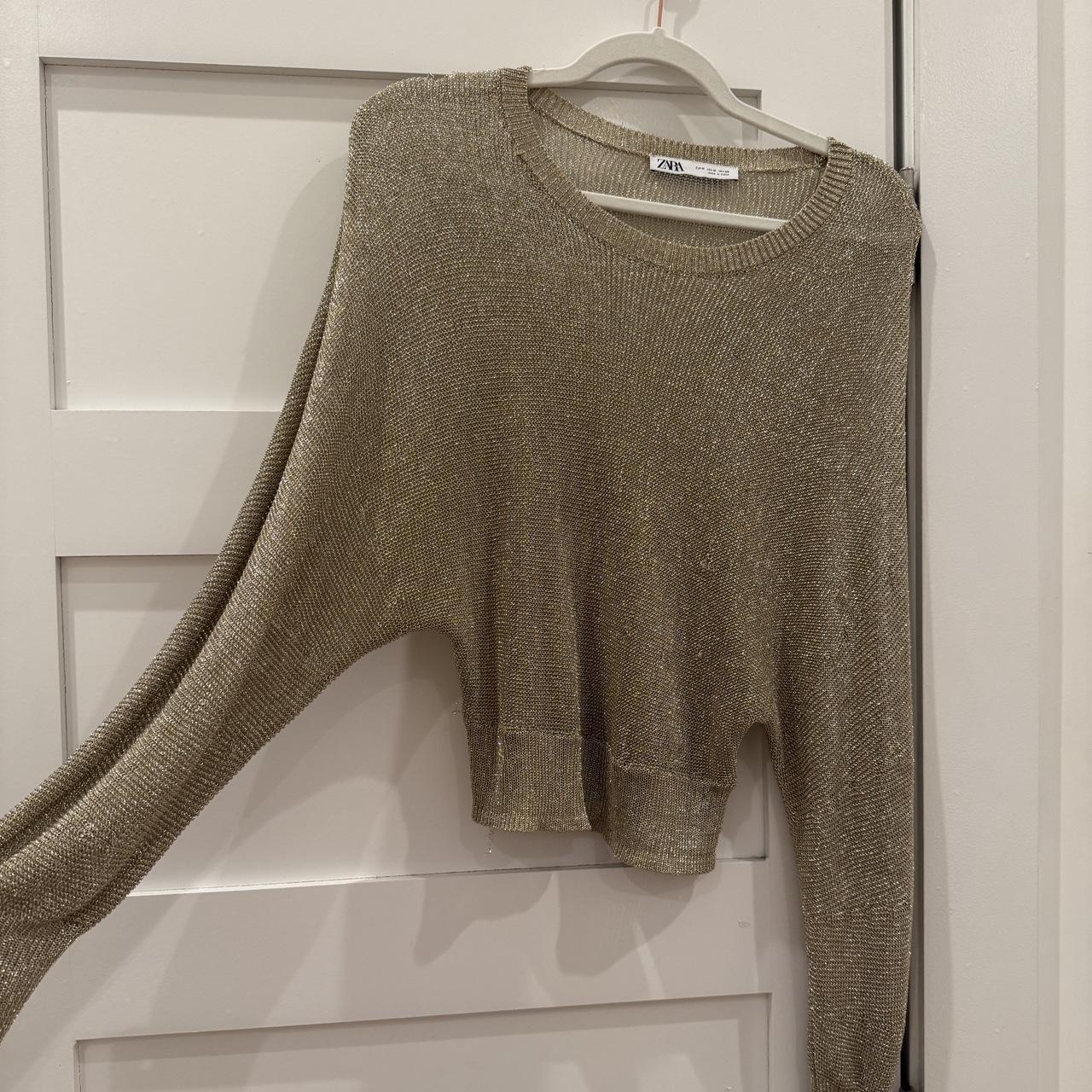 Gold metallic sweater Zara, size M There are some... | Depop