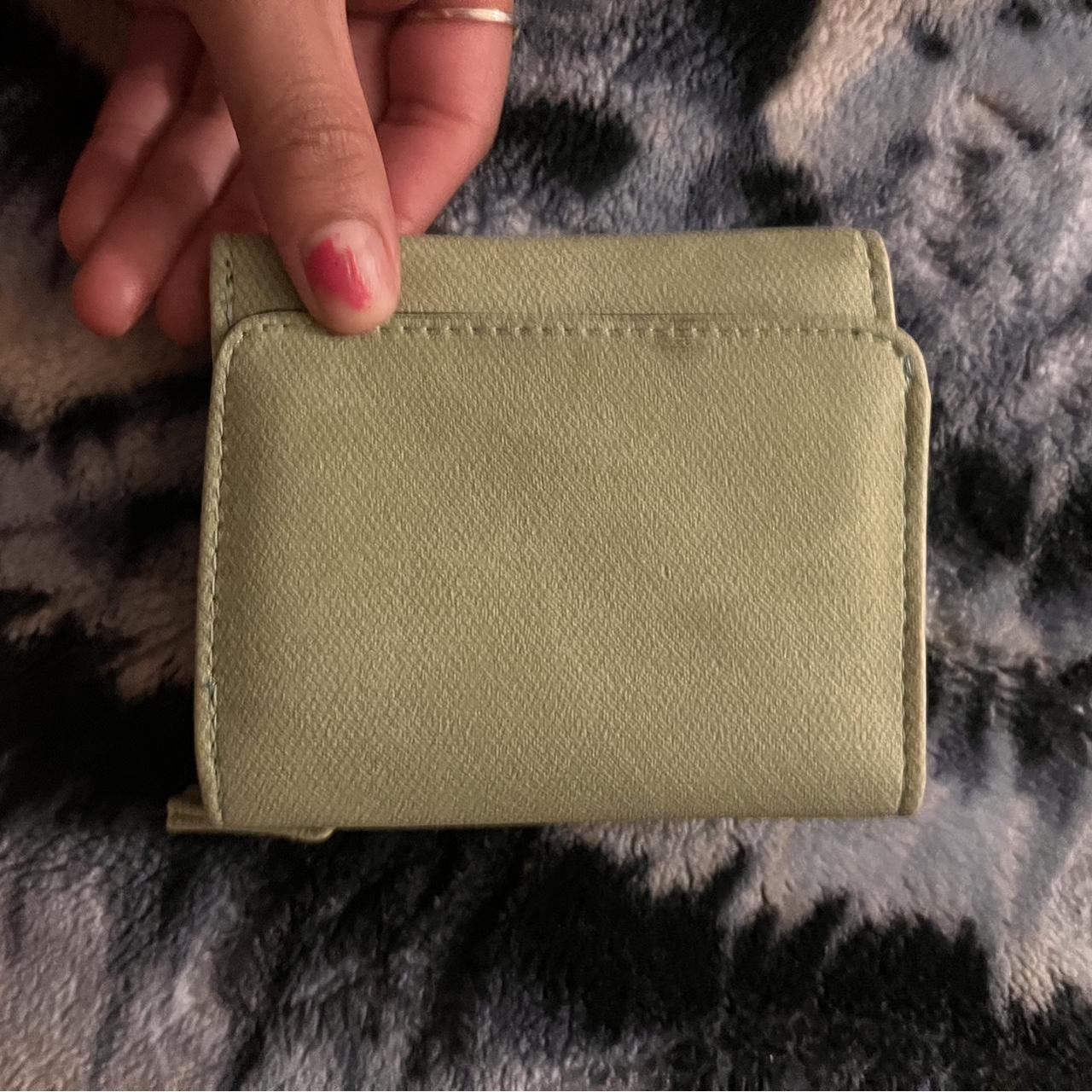 sage green wallet with a cute receipt wallet. i used... - Depop