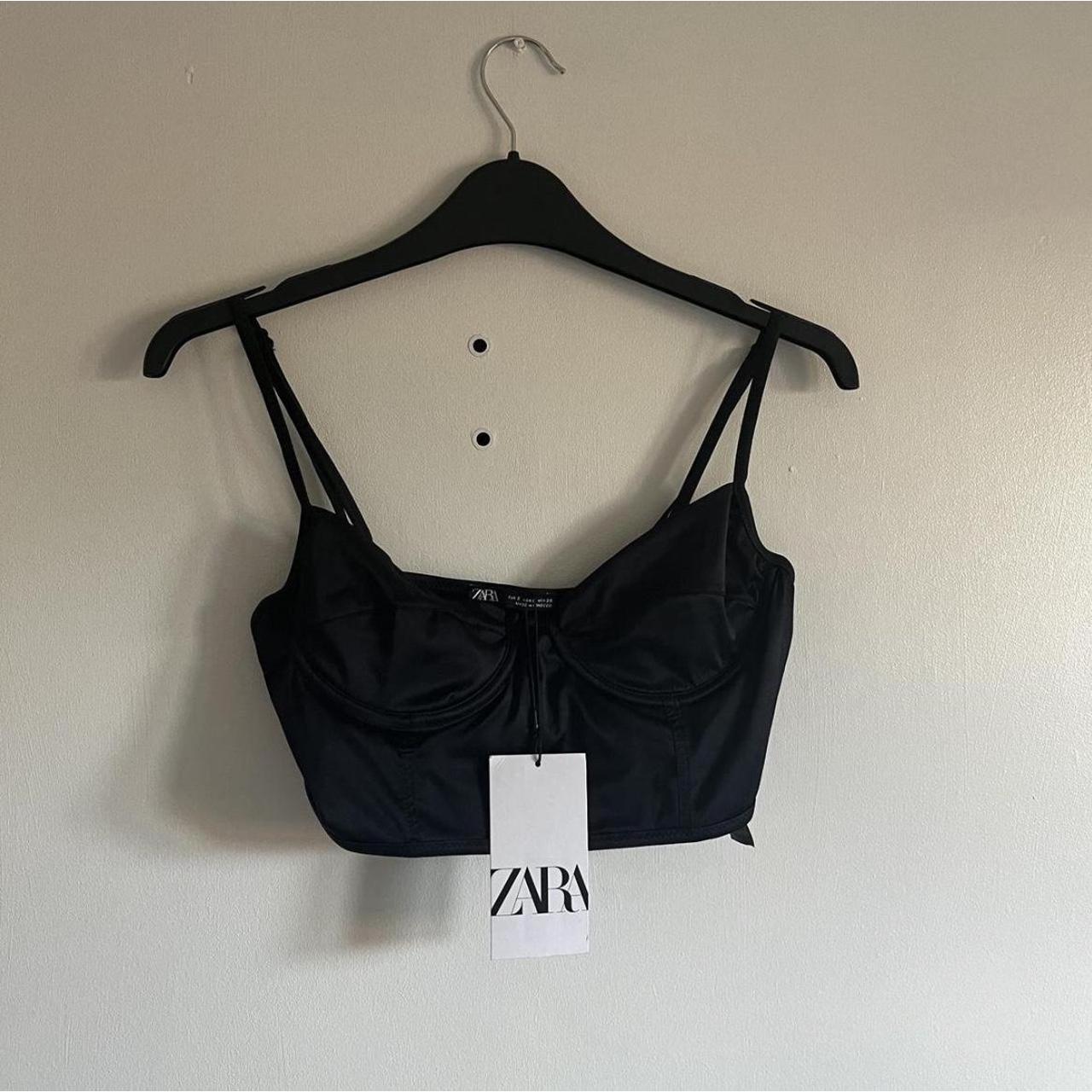 Zara corset top, adjustable straps, material has a... - Depop