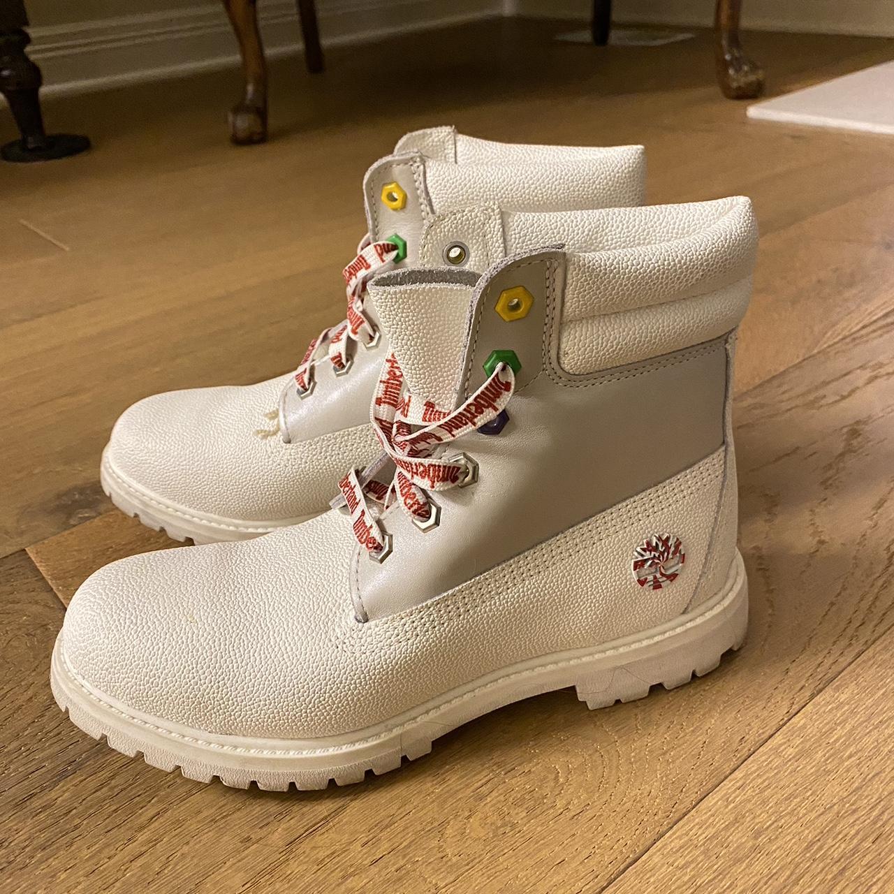 White timbs limited edition Xmas details - Depop