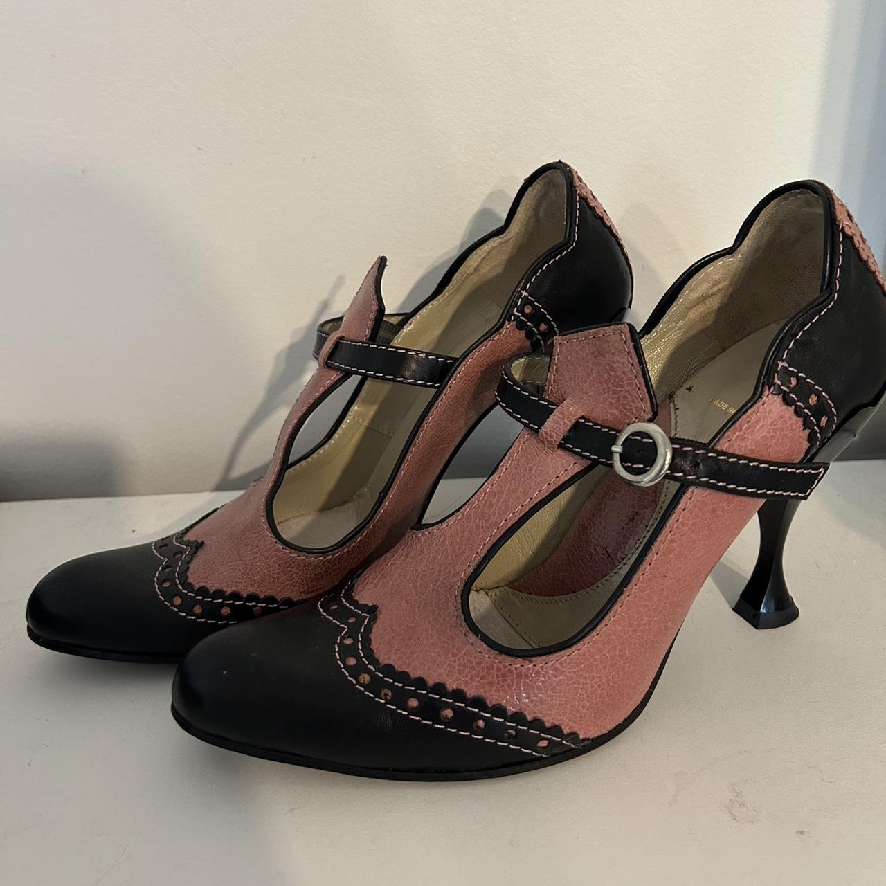 Pink & Black leather John Fluevog heels #punk #y2k... | Depop