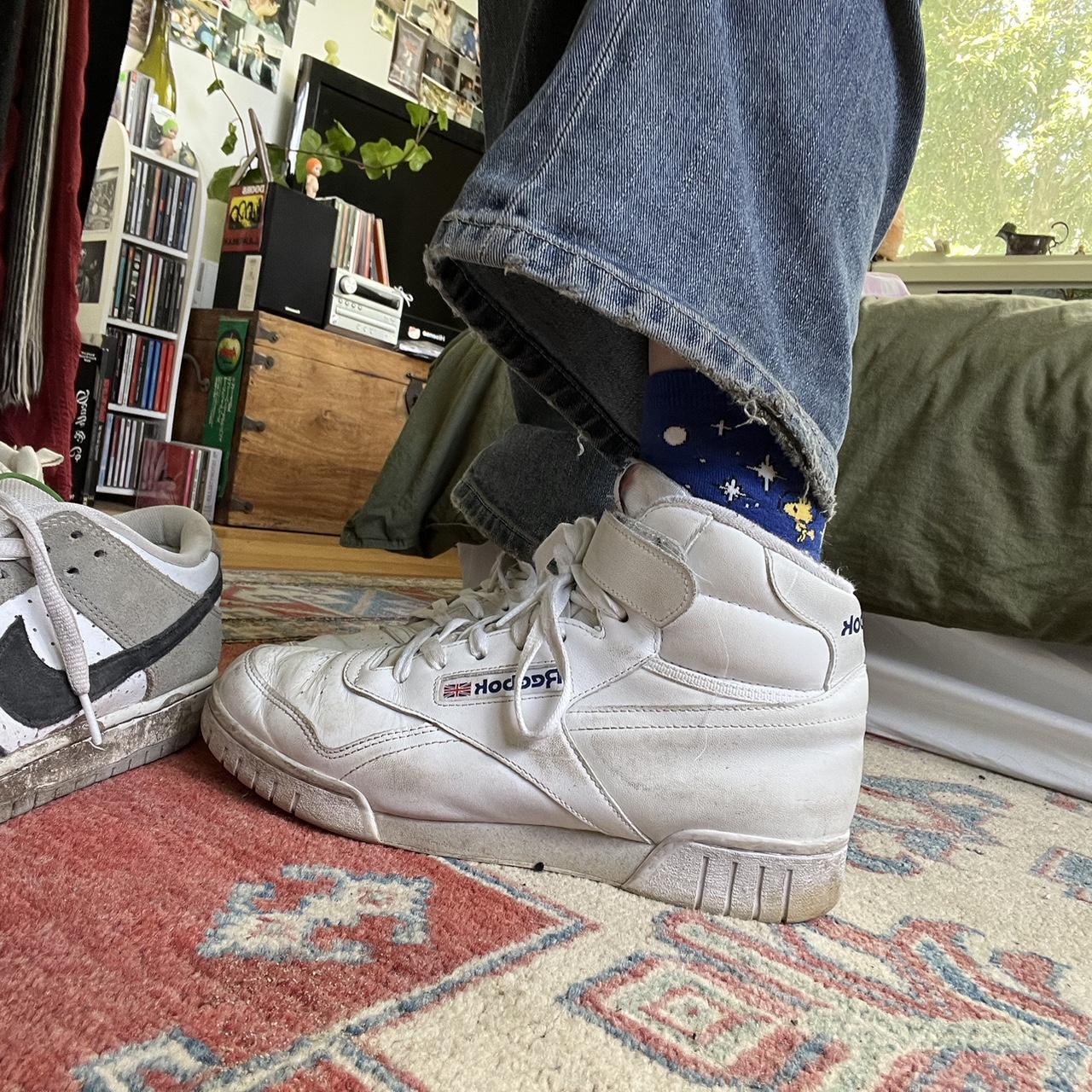 Reebok Exofit Hi Top Trainers In White Super Groovy Depop