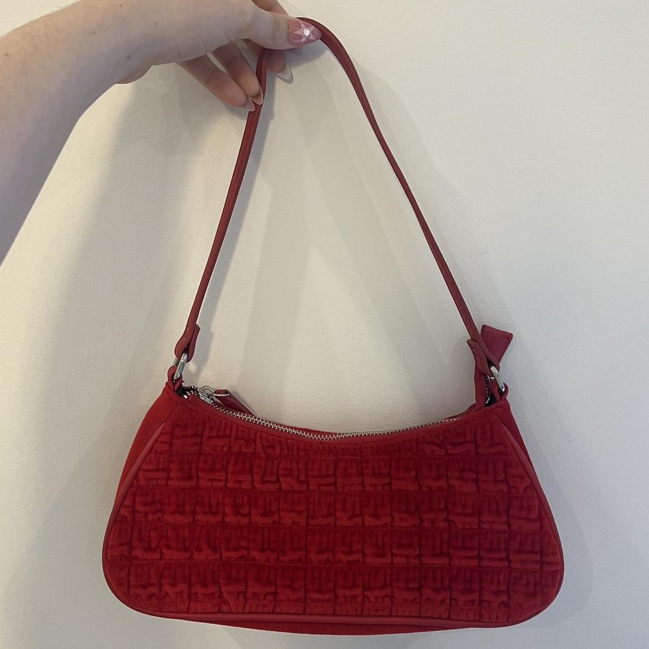 Textured red soft fabric handbag ️ Awesome bag,... - Depop