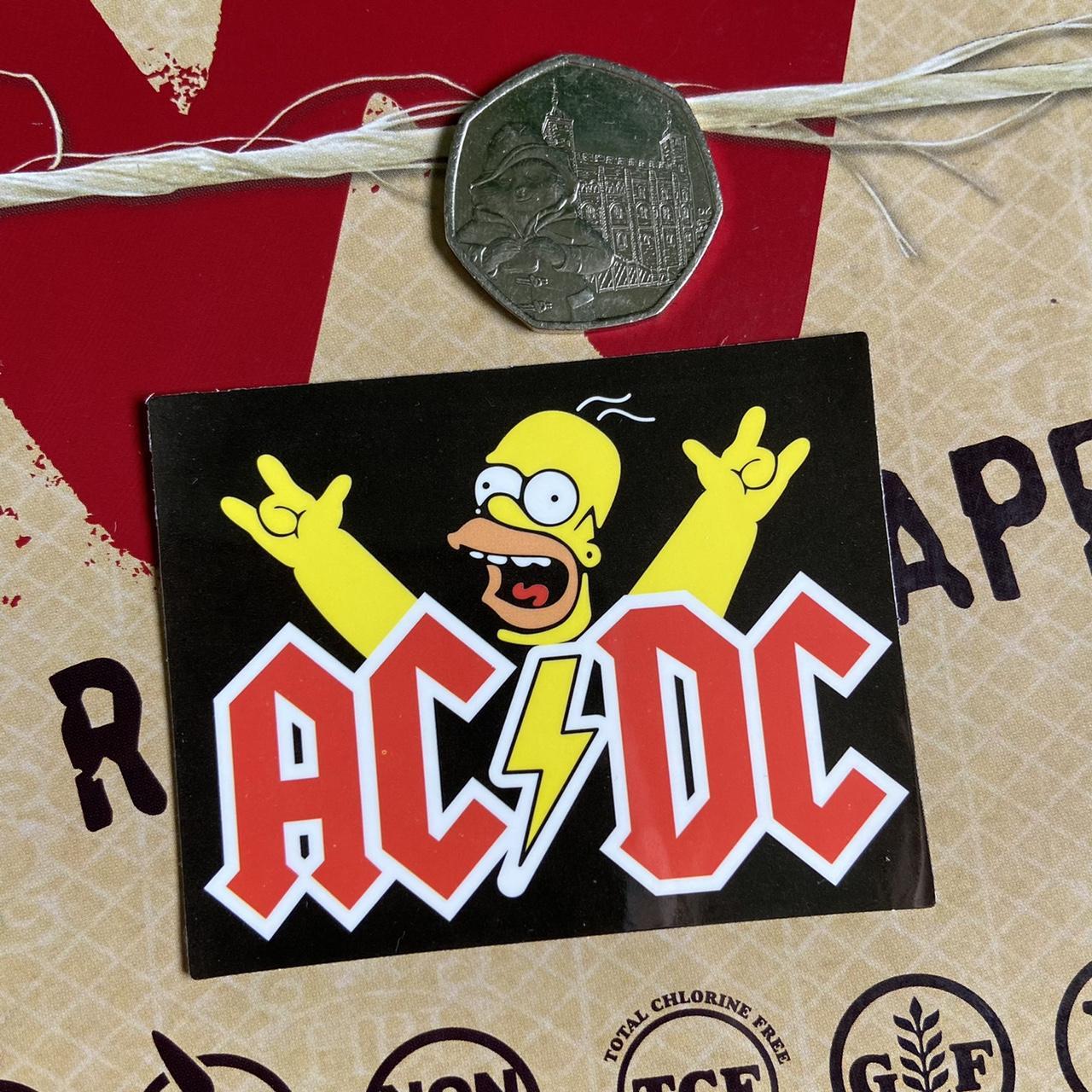 ACDC x Simpsons sticker Cheapest on depop 💸💸 Best... - Depop