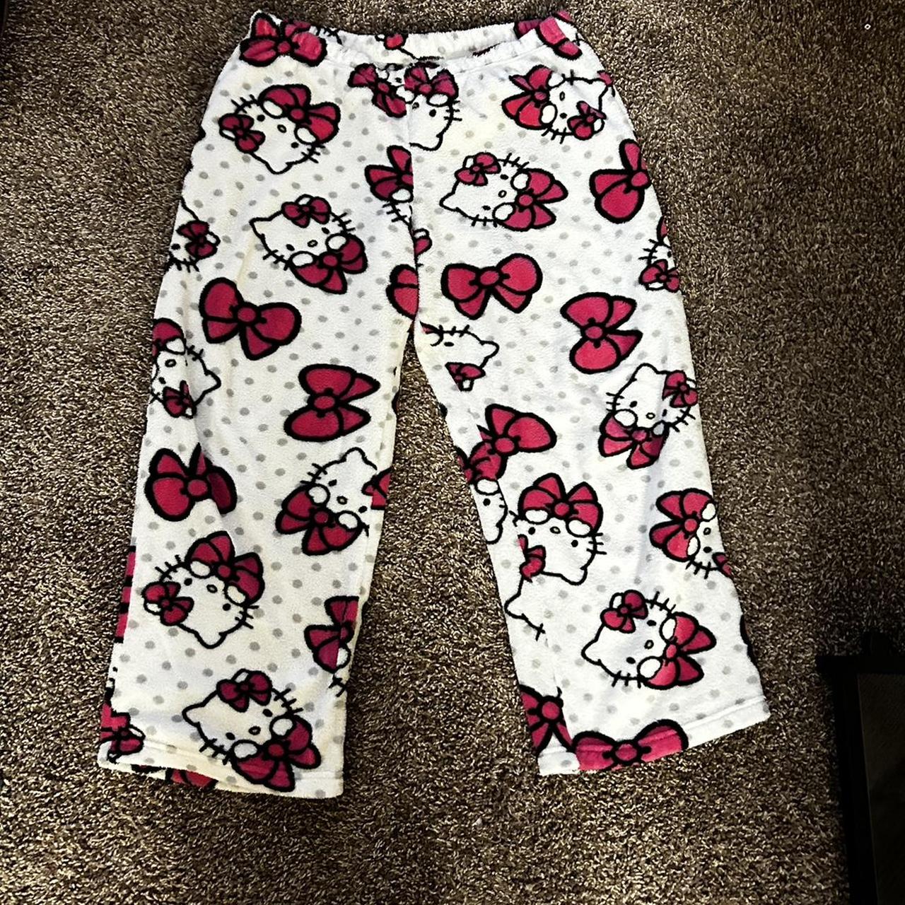 white polka dot bow design hello kitty pajama pj... - Depop