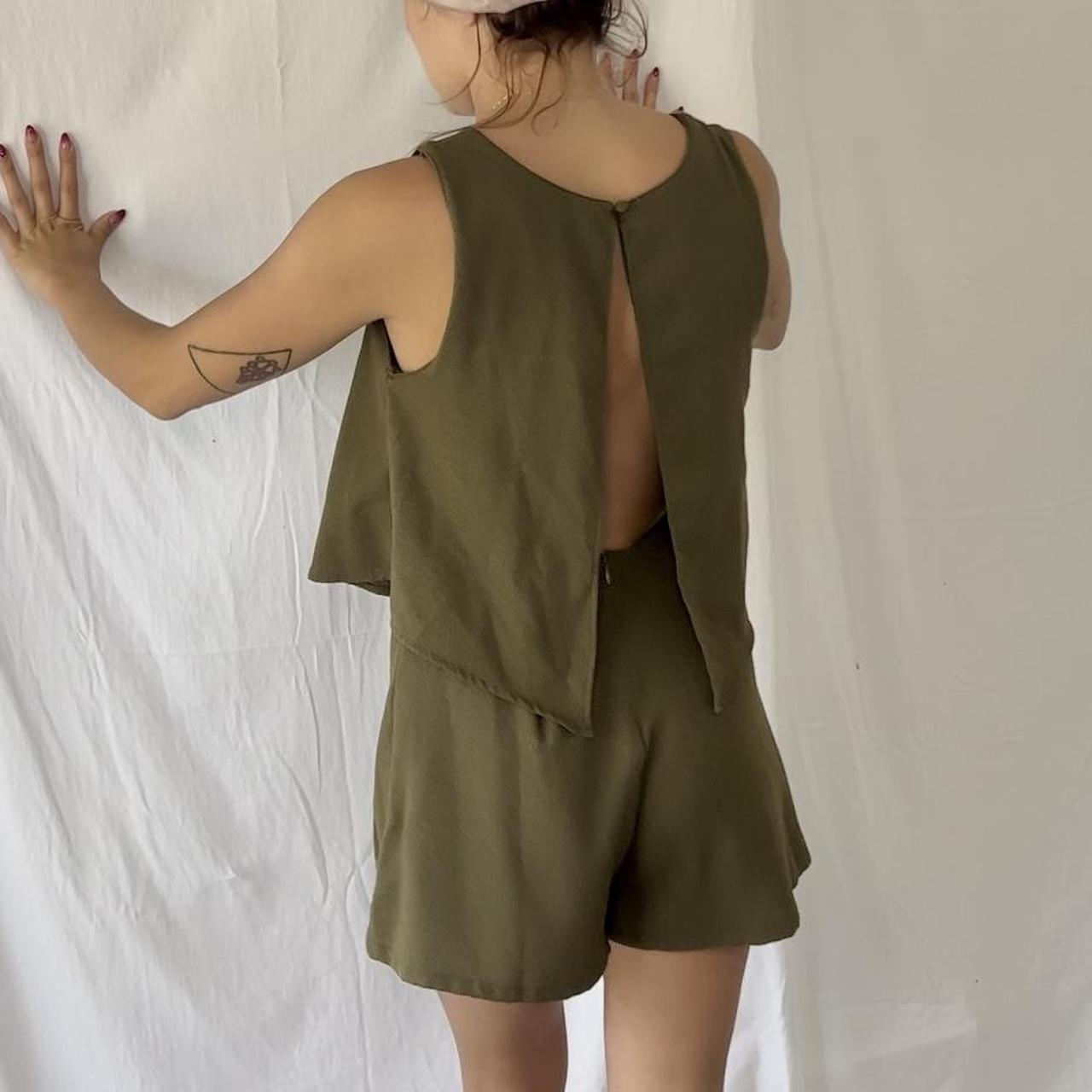 Umgee U.S.A. Women's Khaki Playsuit-romper | Depop