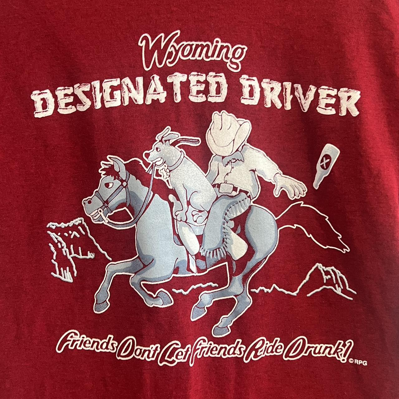 Wyoming Cowboy Designated Driver Funny Graphic Tee,... - Depop