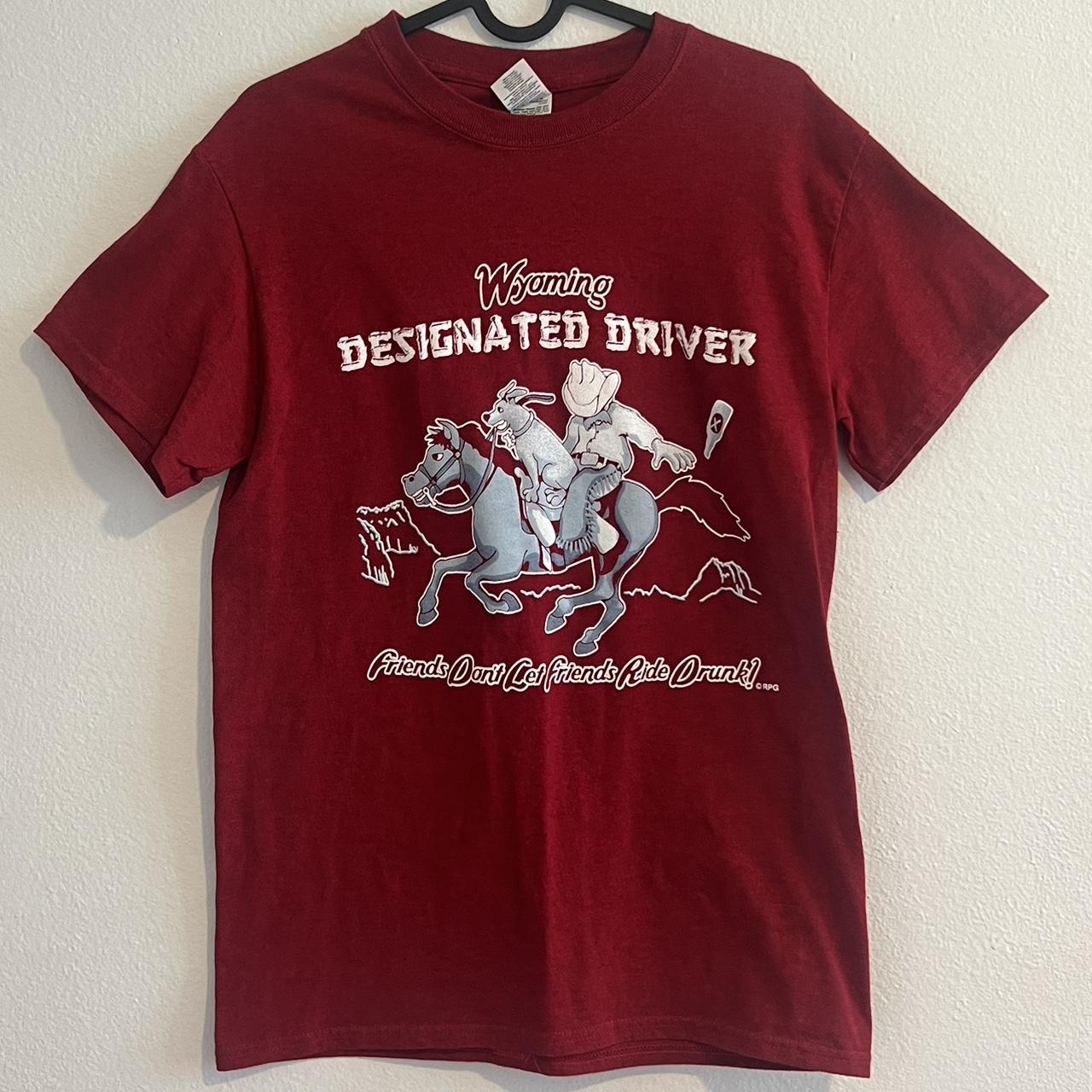 Wyoming Cowboy Designated Driver Funny Graphic Tee,... - Depop