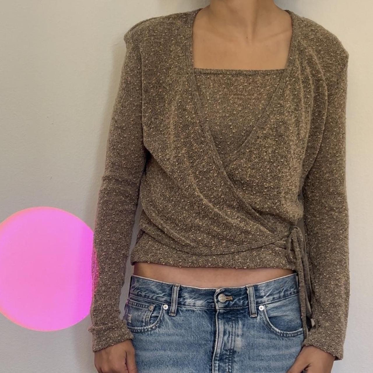 Ballerina Core Khaki Textured Parallel Apparel Tank... - Depop