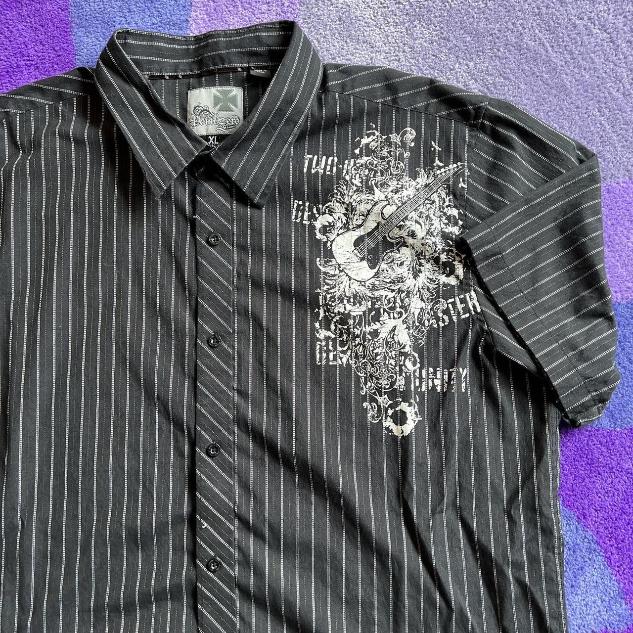 Y2k point zero goth punk shirt Tagged XL. Measures... - Depop
