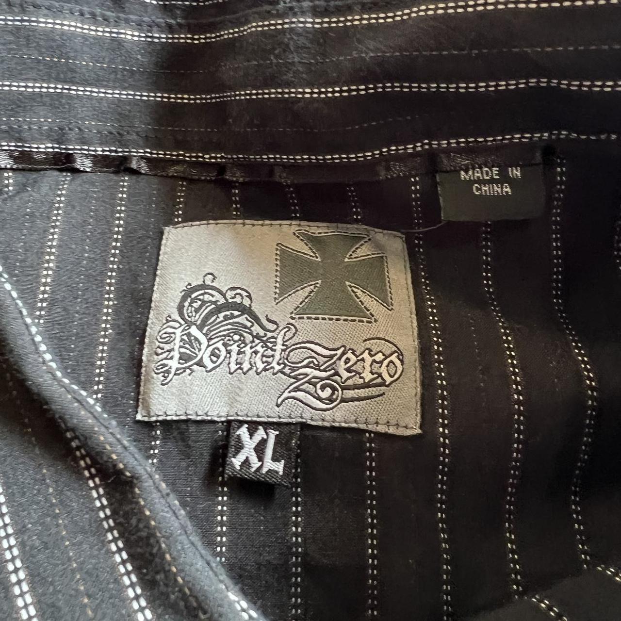 Y2k point zero goth punk shirt Tagged XL. Measures... - Depop