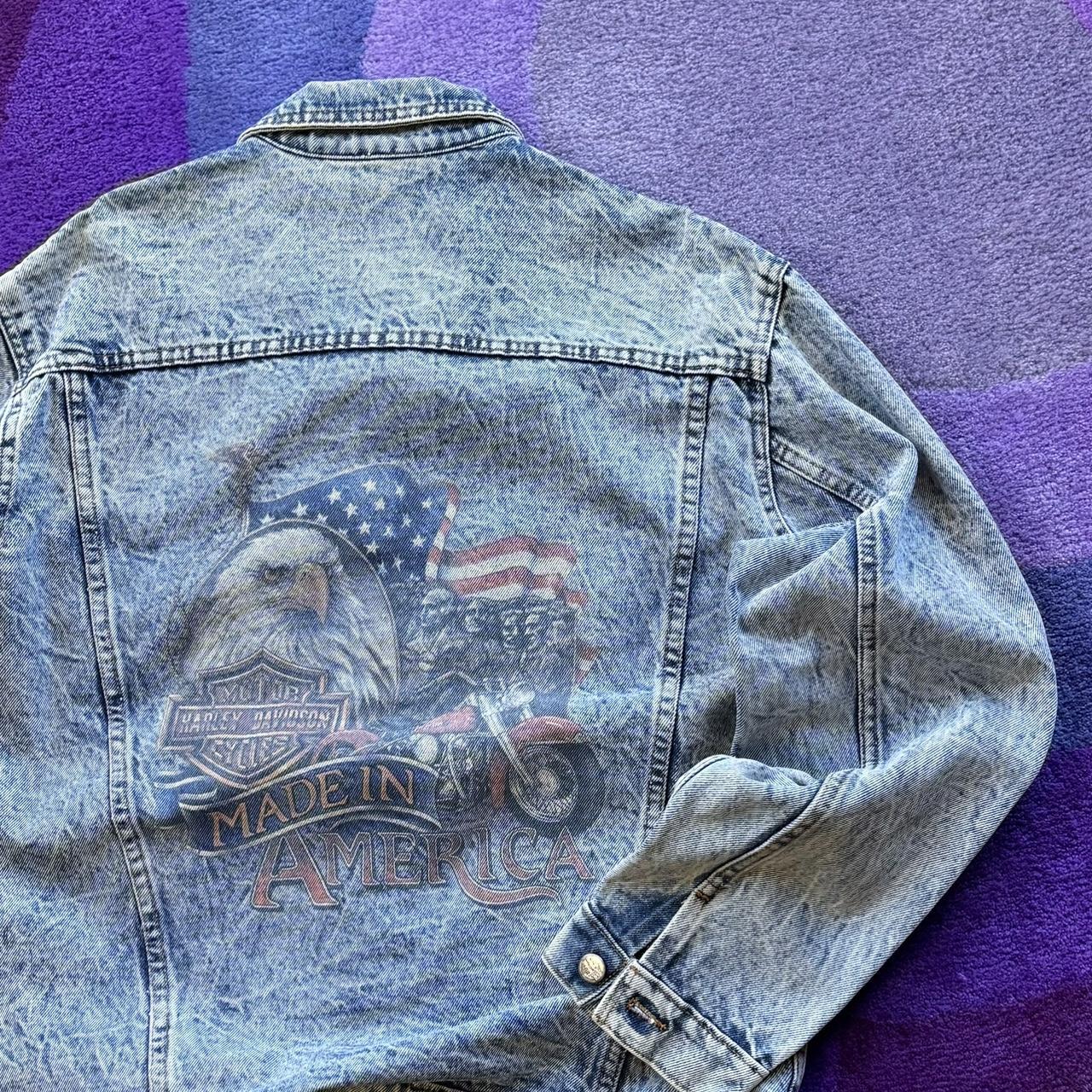 Vintage Harley Davidson denim jacket Tagged M.... | Depop