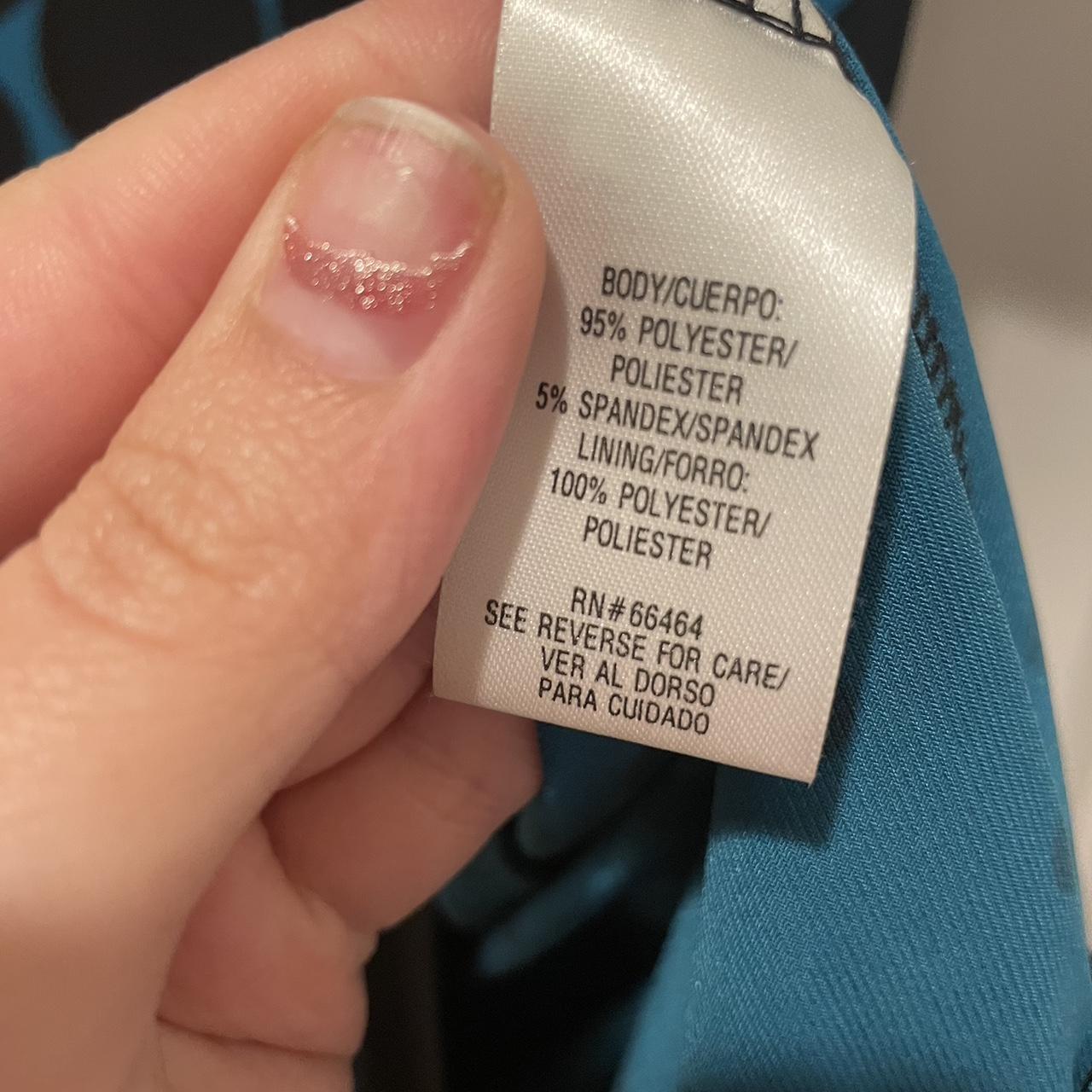 Sandra Darren Blue & Black Print Long Sleeve Knee... - Depop