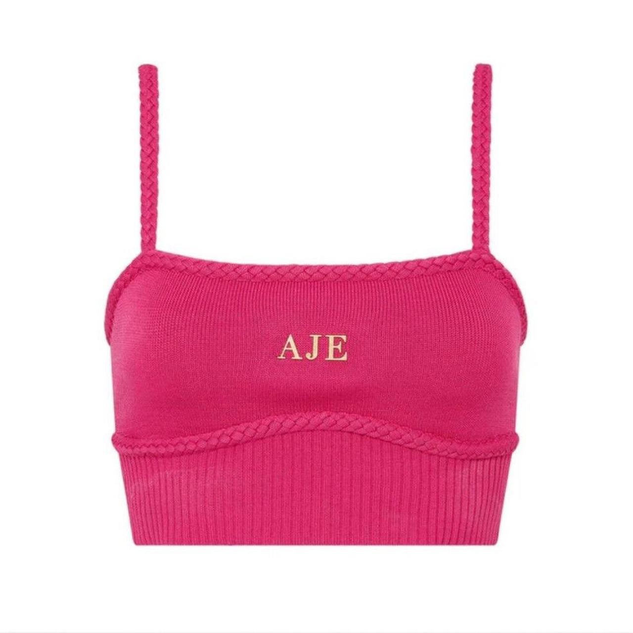 AJE Pink & Gold braided crop top Not available... - Depop