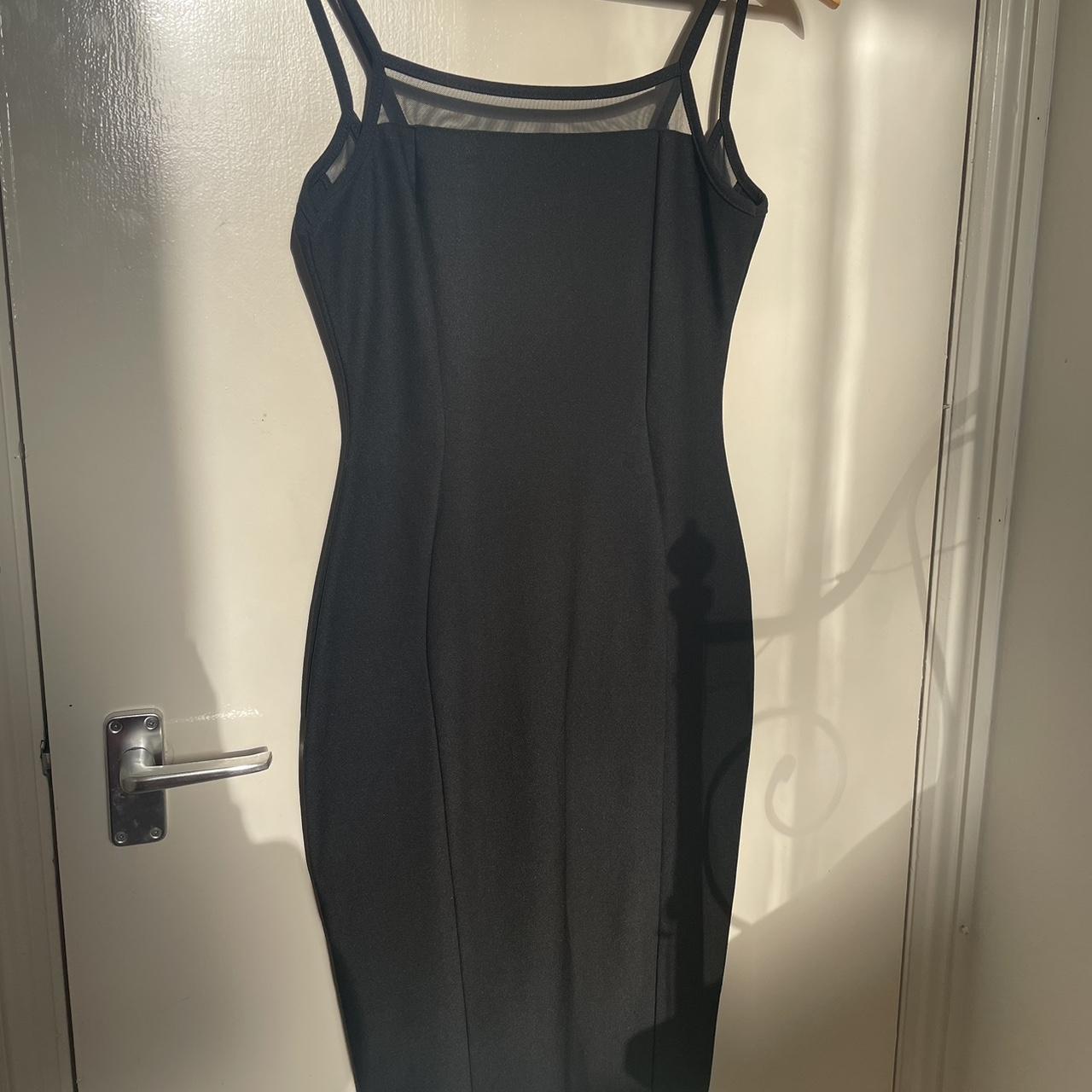 Missguided black bodycon midi dress size 10. Low cut... - Depop