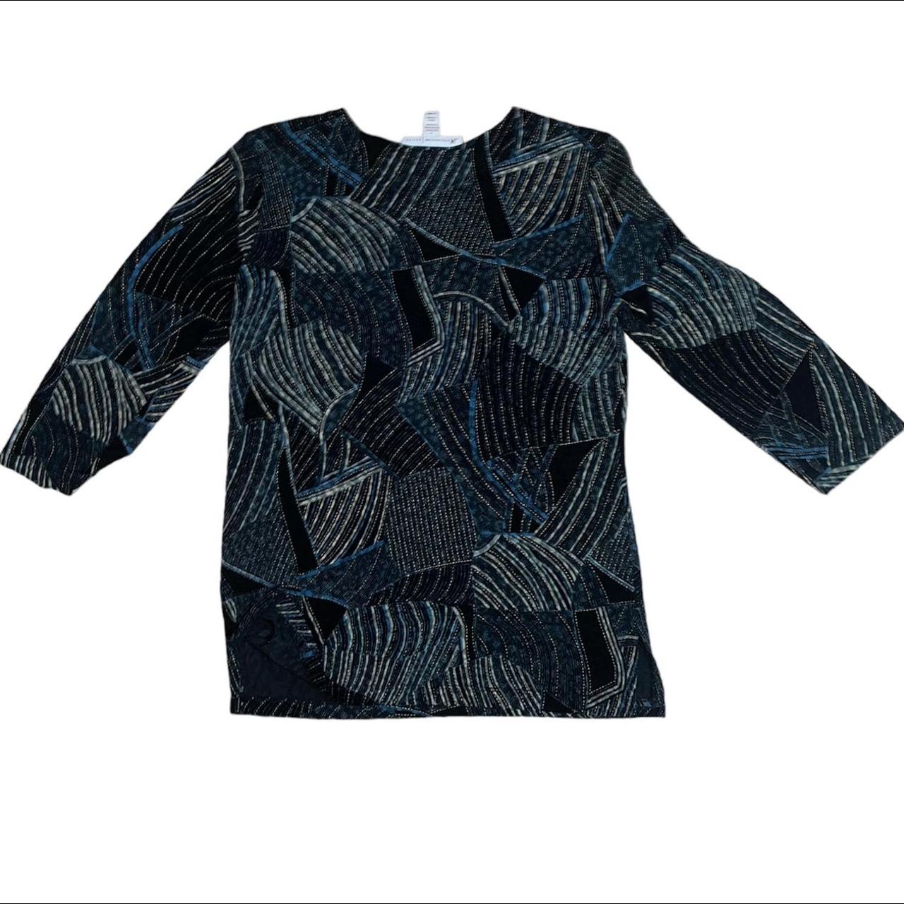 JM Collection Women's Navy Blouse | Depop