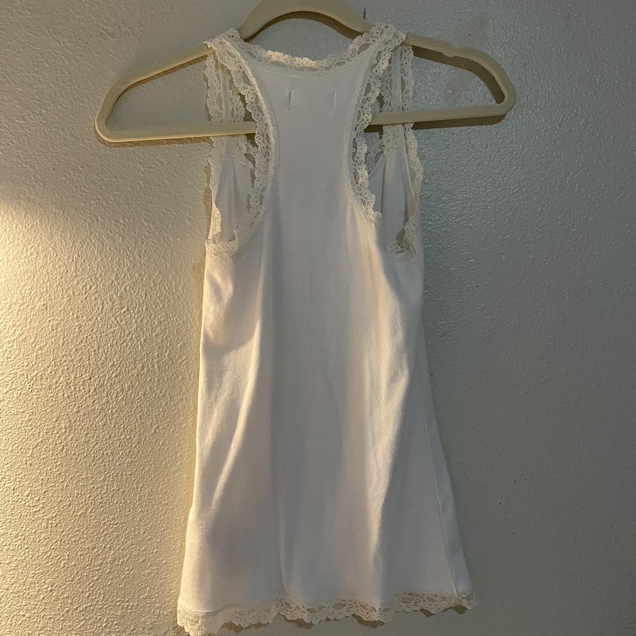 Y2K Hollister White lace tank top Size small - Depop