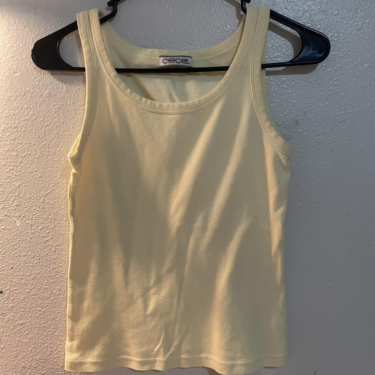 Cherokee Light yellow tank top No size on the tag... - Depop