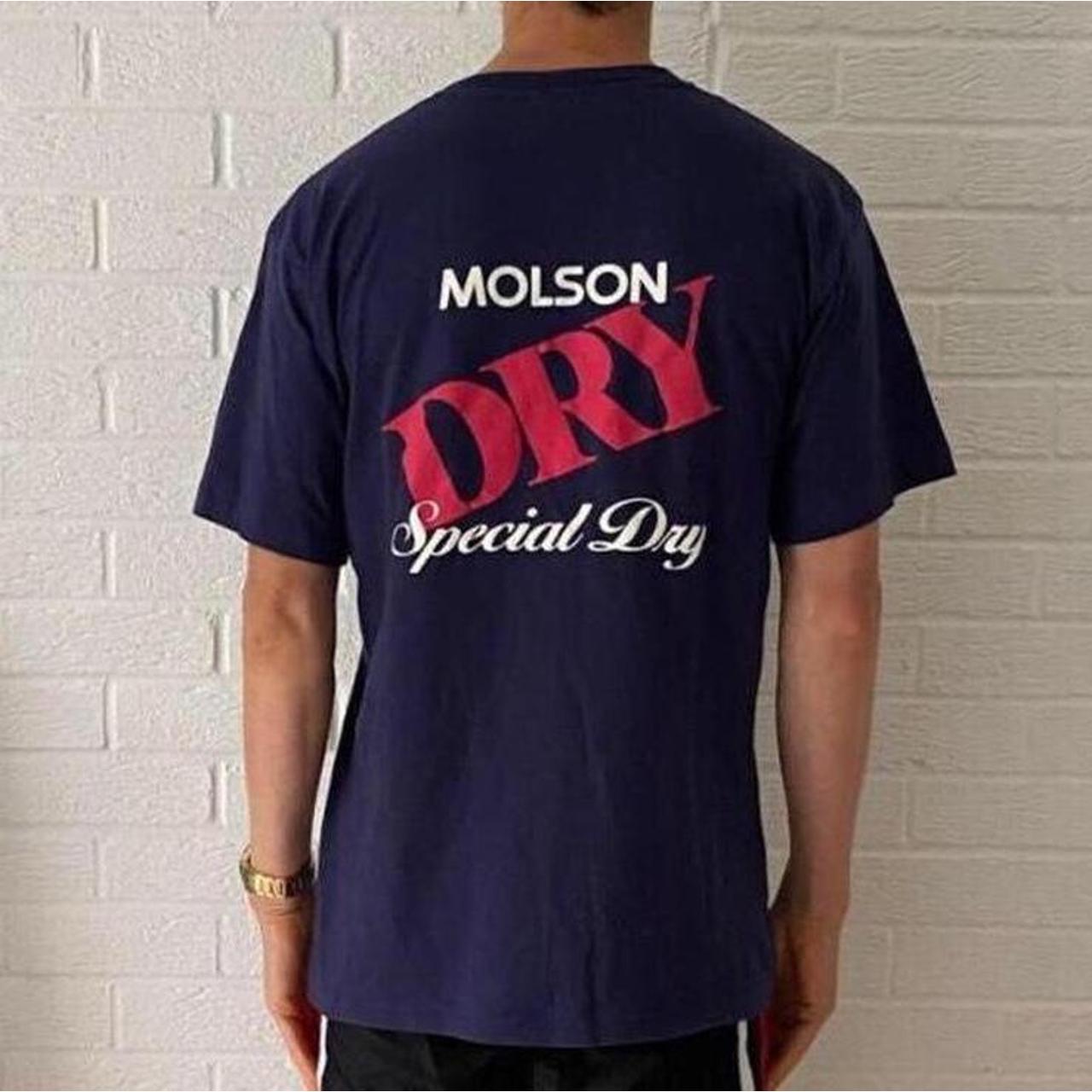 🔥 Vintage Molson Dry T-shirt. Huge back spell out... - Depop