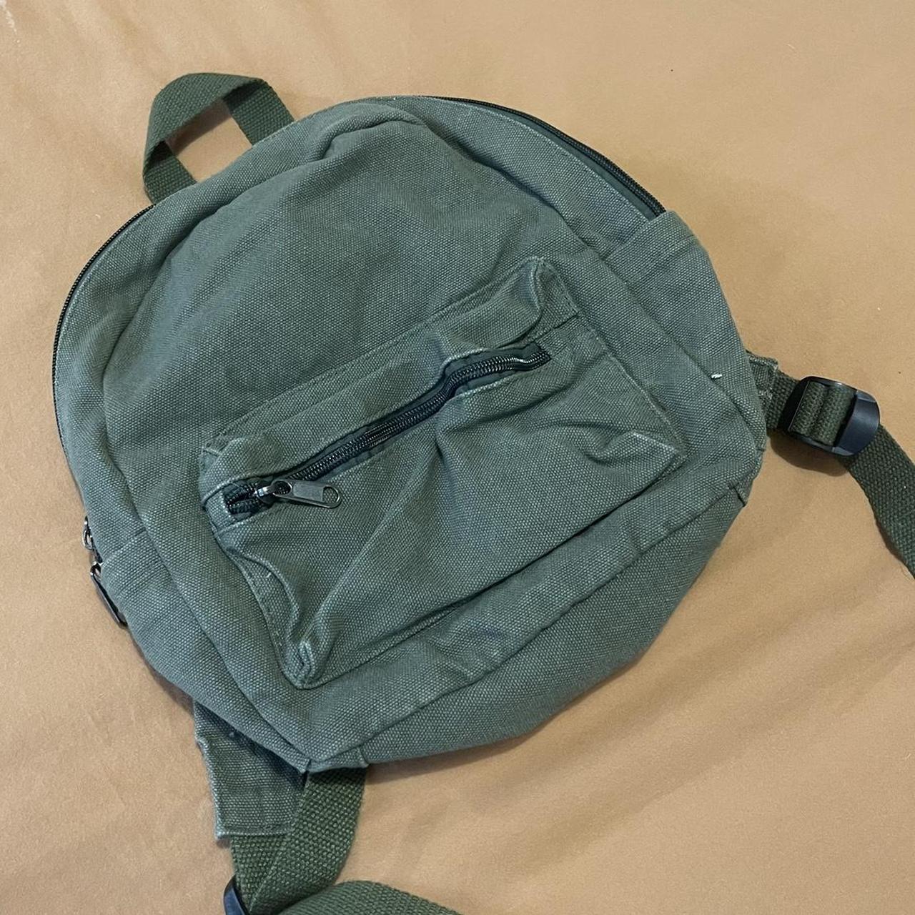 cute grunge army green mini backpack - Depop
