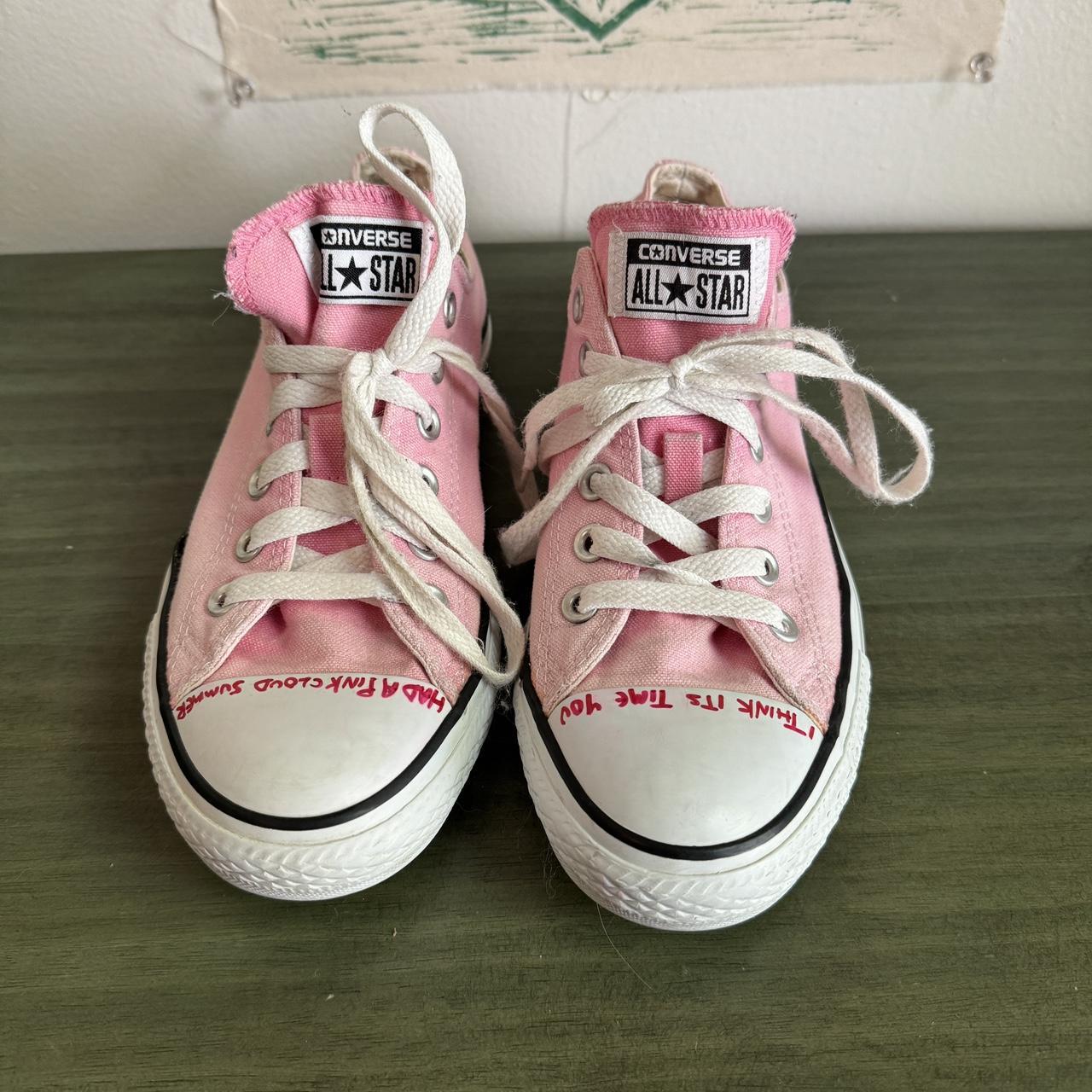 emo pink faded converse size 6 men best fits 38/39 eu - Depop