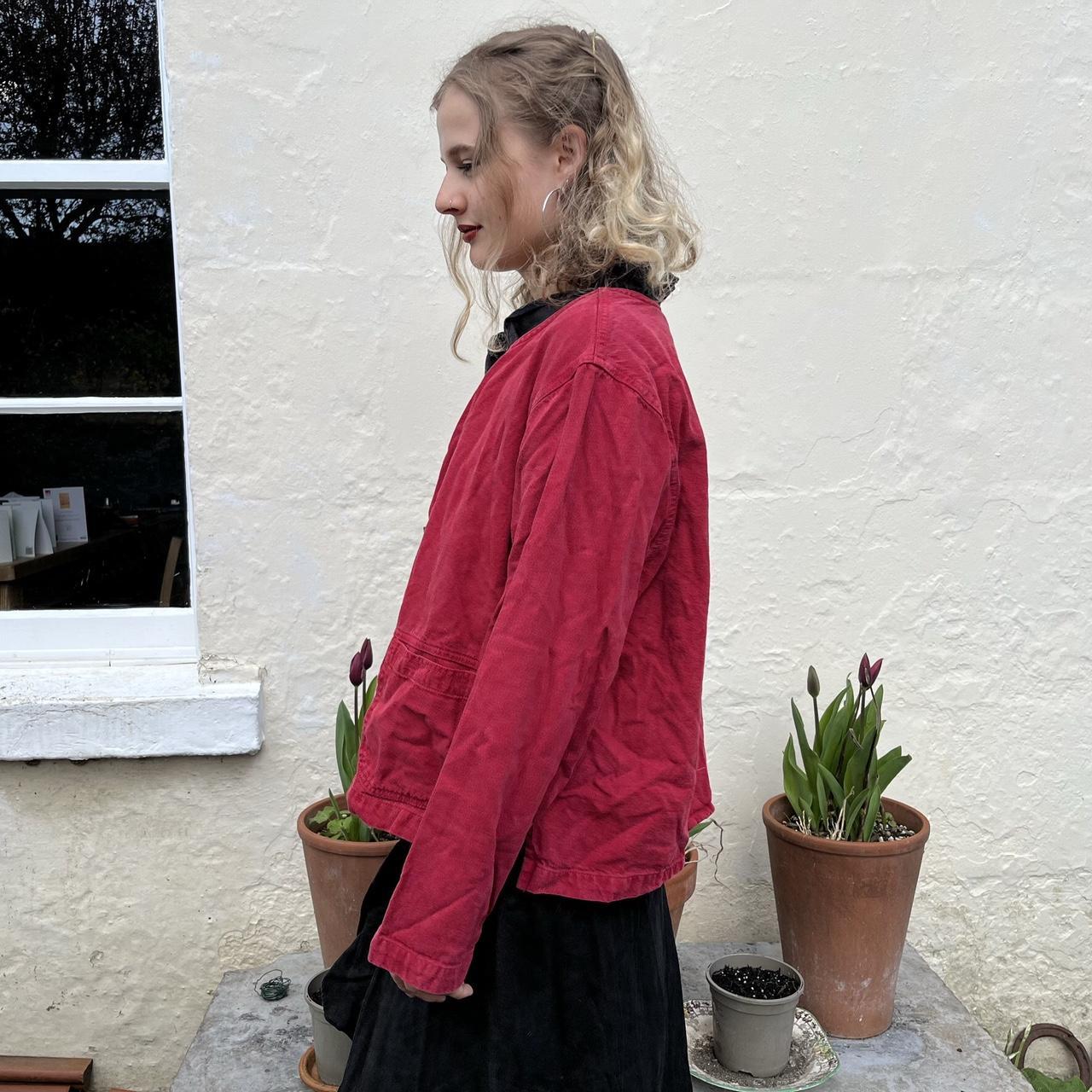 Gorgeous vintage button up red - pink lightweight... - Depop