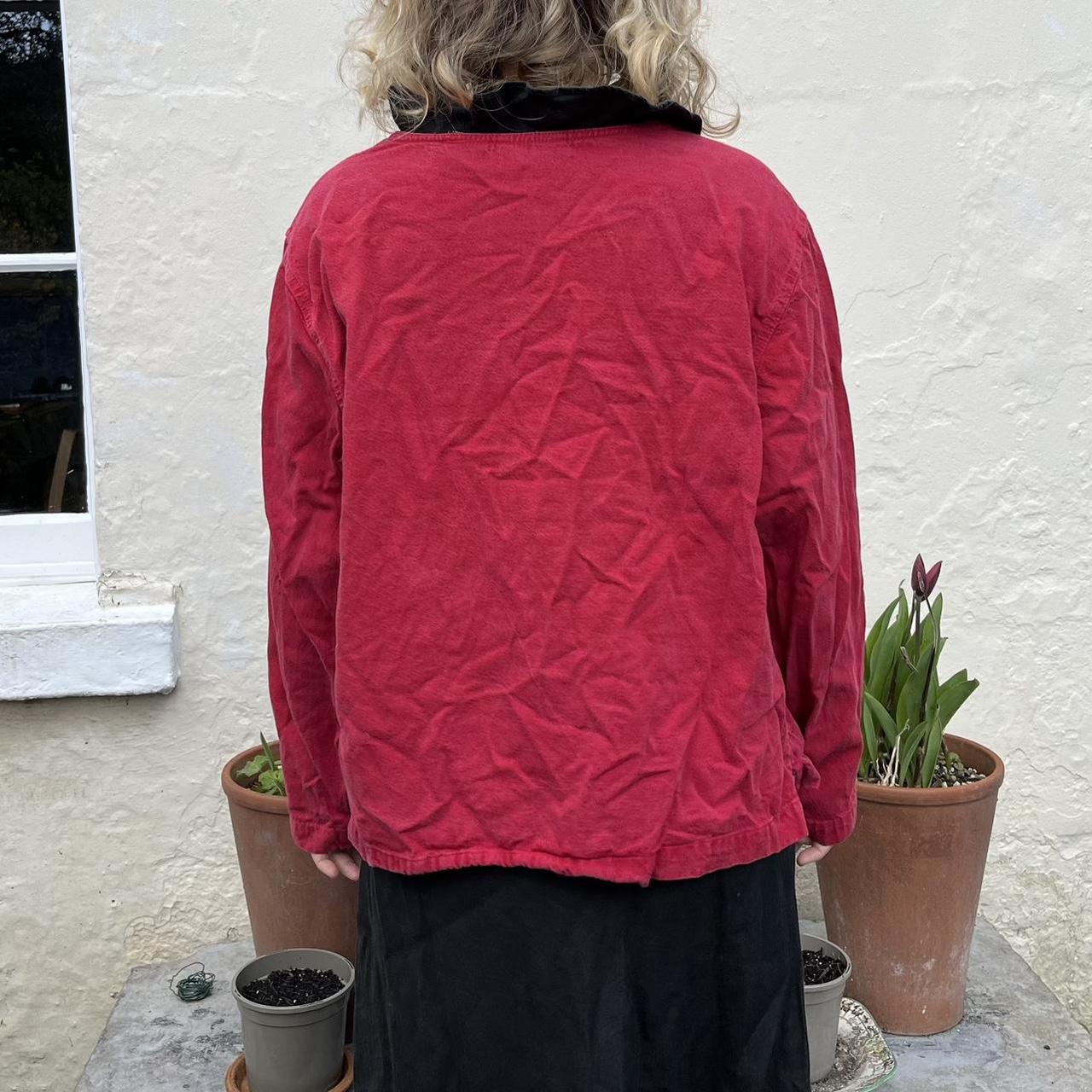 Gorgeous vintage button up red - pink lightweight... - Depop