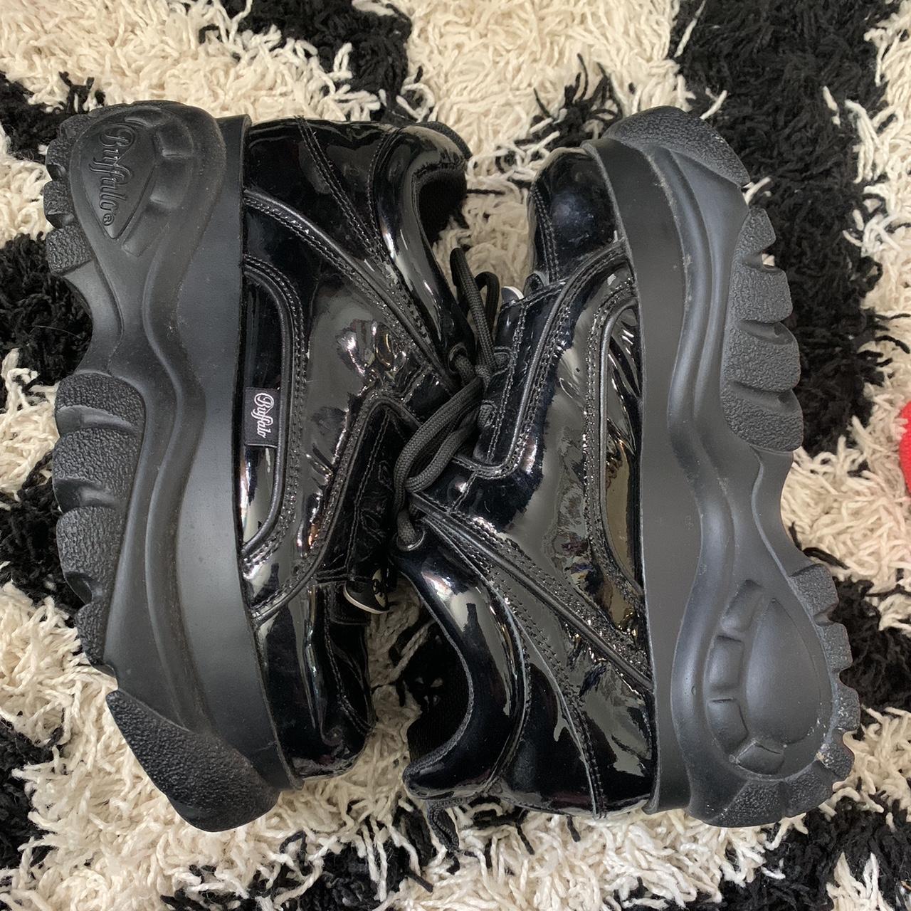 Patent black Buffalo London platform shoes. In... - Depop