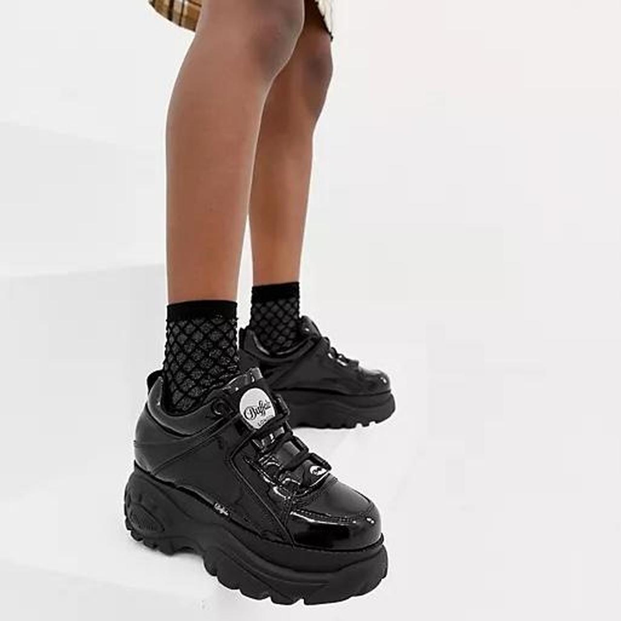 Patent black Buffalo London platform shoes. In... - Depop