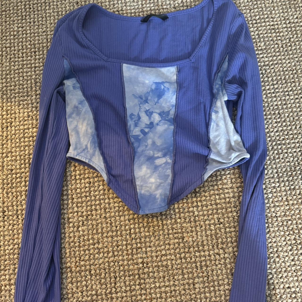 Purple Long Sleeved Crop Top Hardly Worn Size 10 Depop