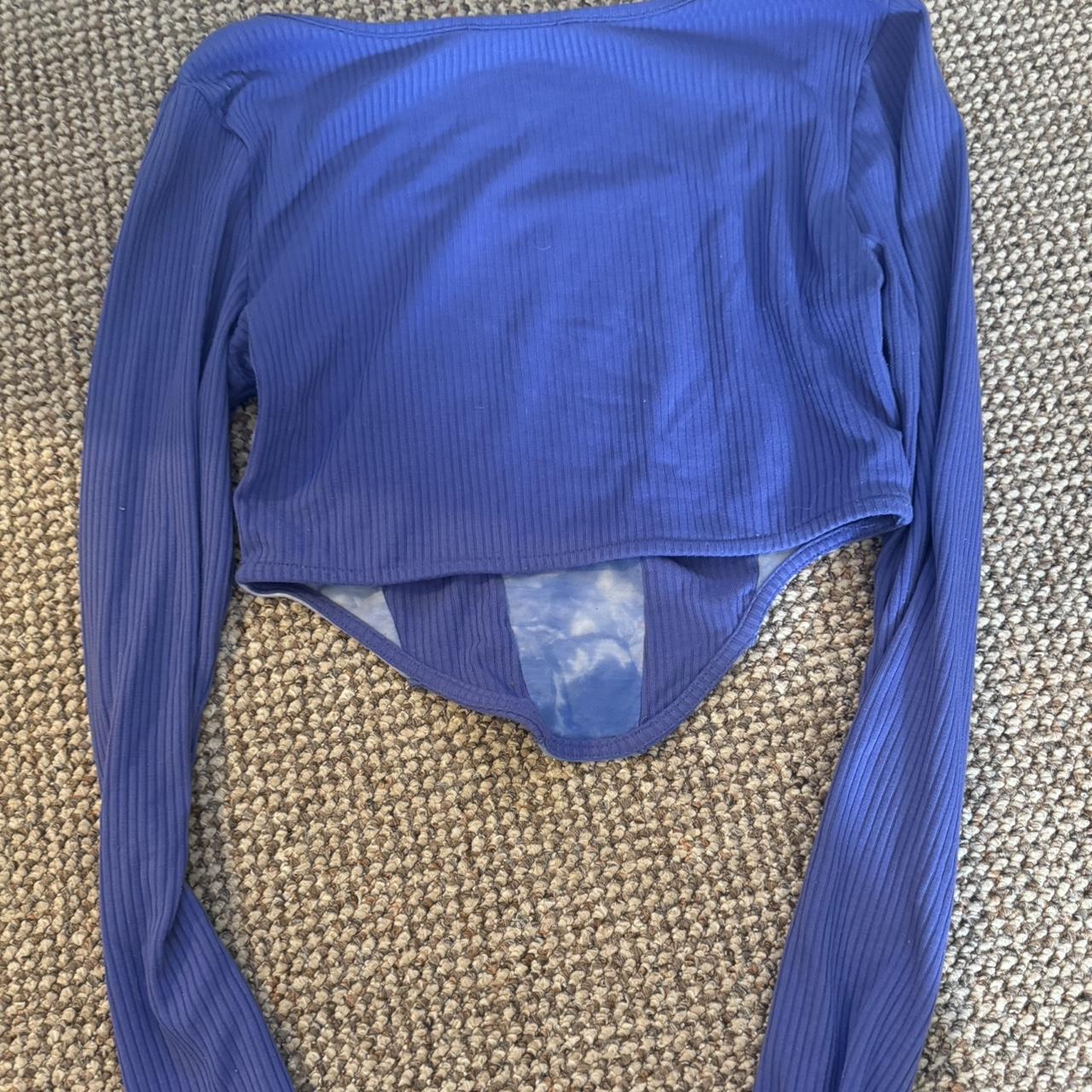 Purple Long Sleeved Crop Top Hardly Worn Size 10 Depop