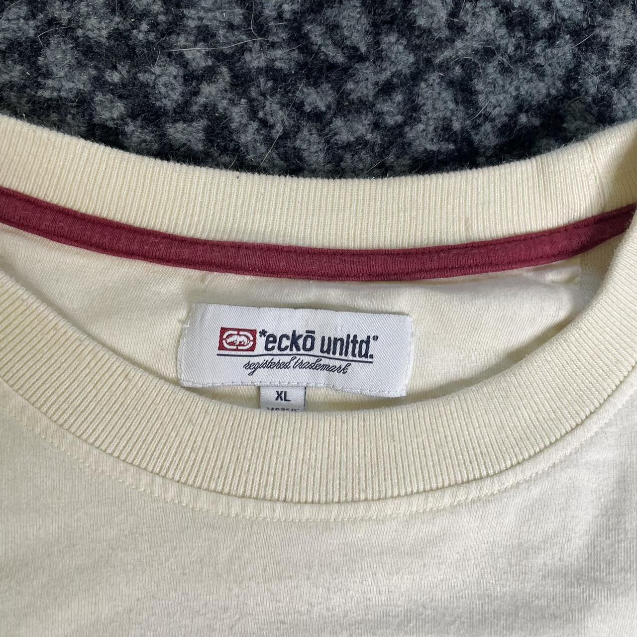 Ecko Unltd. Men's Cream and Grey T-shirt | Depop