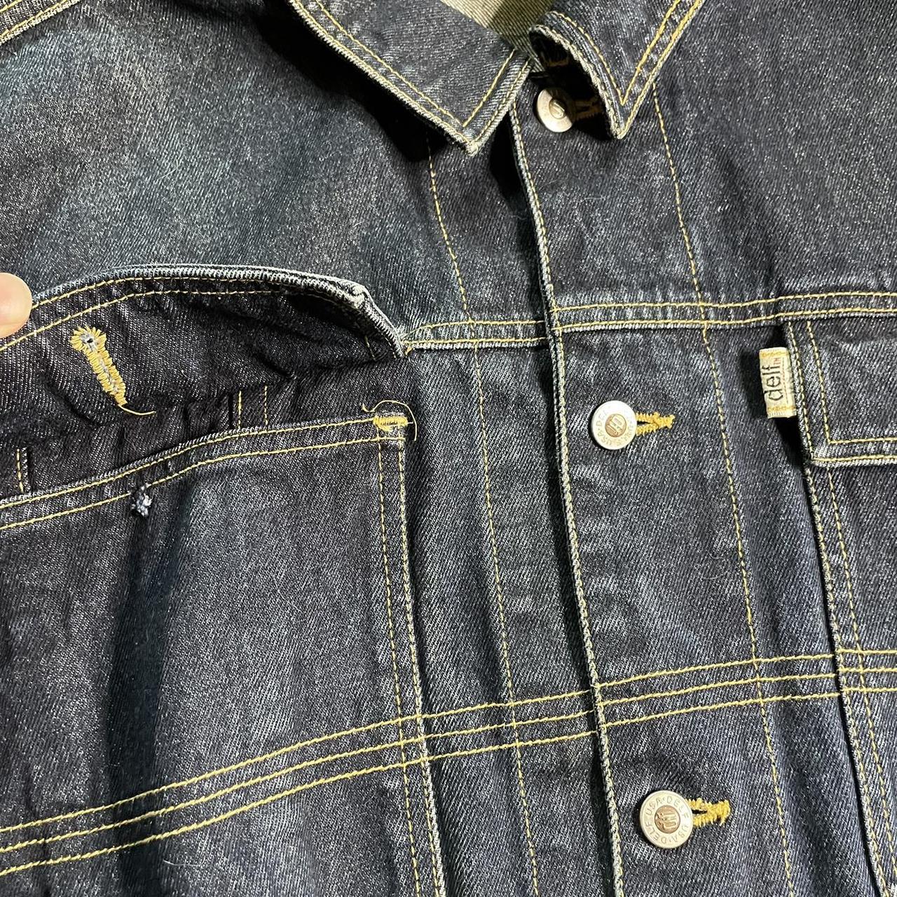 vintage japanese denim jacket super nice worn in... - Depop