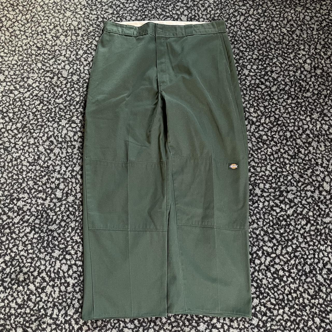 vintage dickies work pants forest green double knee... - Depop